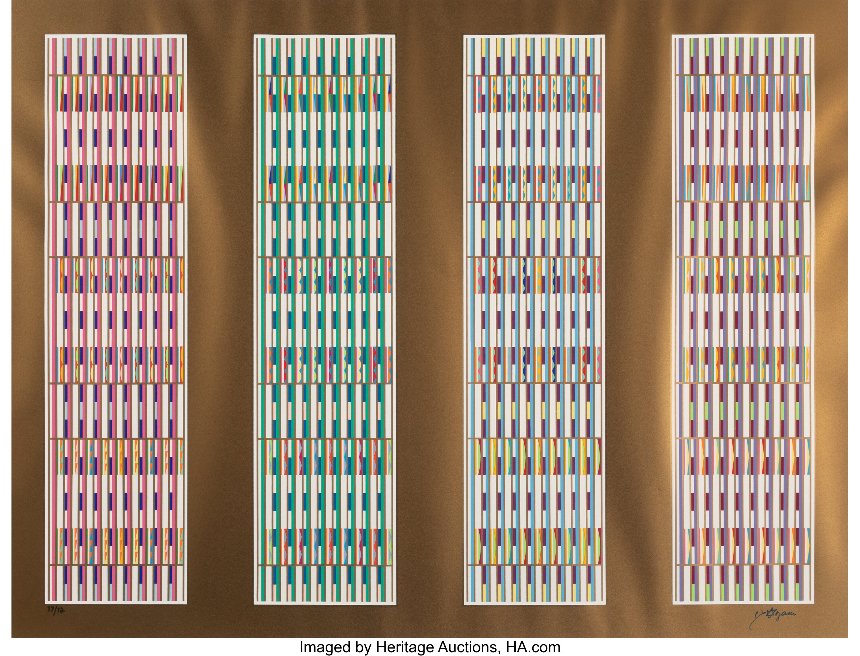 Yaacov Agam (b. 1928). Vertical Orchestration. Screenprint in | Lot ...