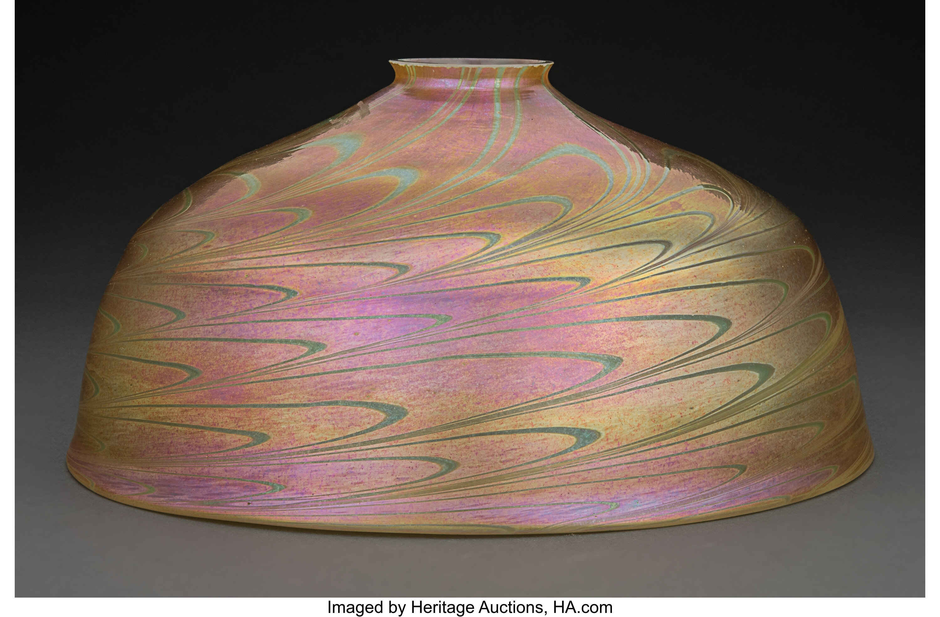 American Decorated Iridescent Glass Shade, circa 1910. 5-7/8 x | Lot ...