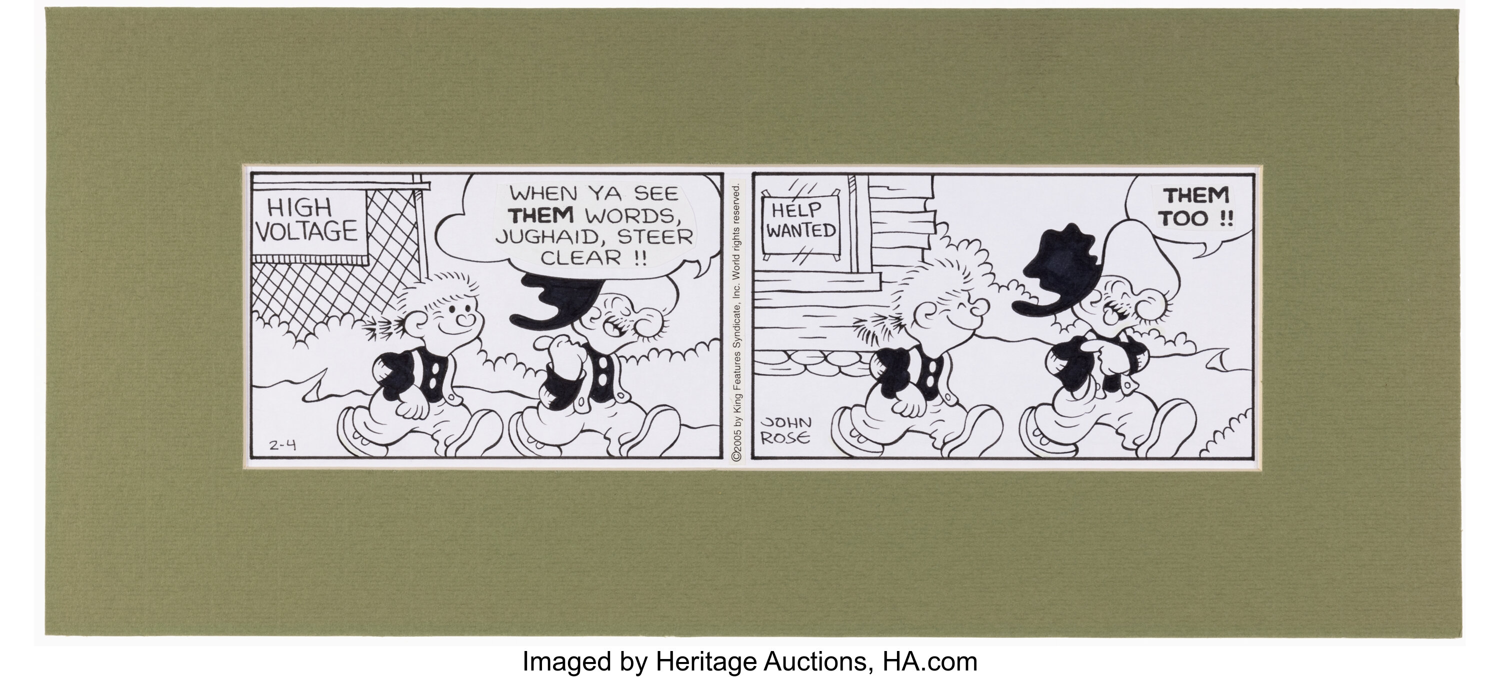 John Rose Barney Google & Snuffy Smith Daily Comic Strip Original | Lot ...