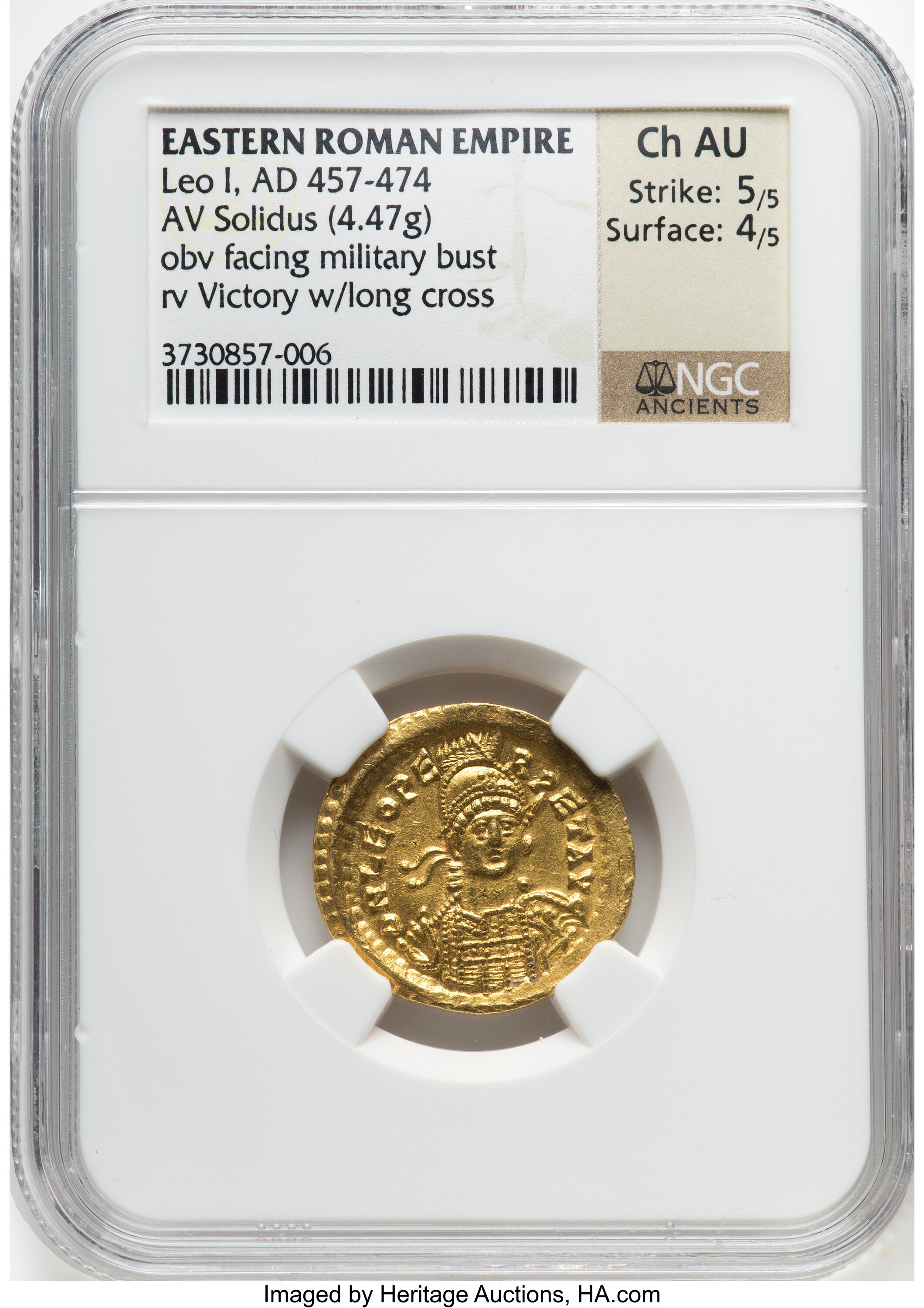 Ancients: Leo I the Great, Eastern Roman Empire (AD 457-474). AV | Lot ...