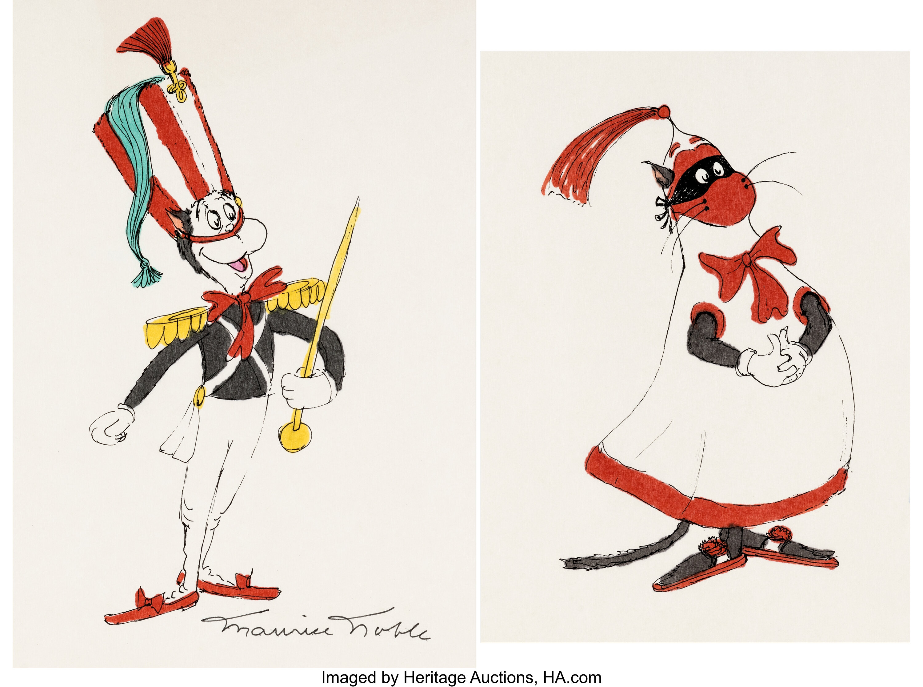 The Cat in the Hat Pair of Concept Drawings with Maurice Noble | Lot ...