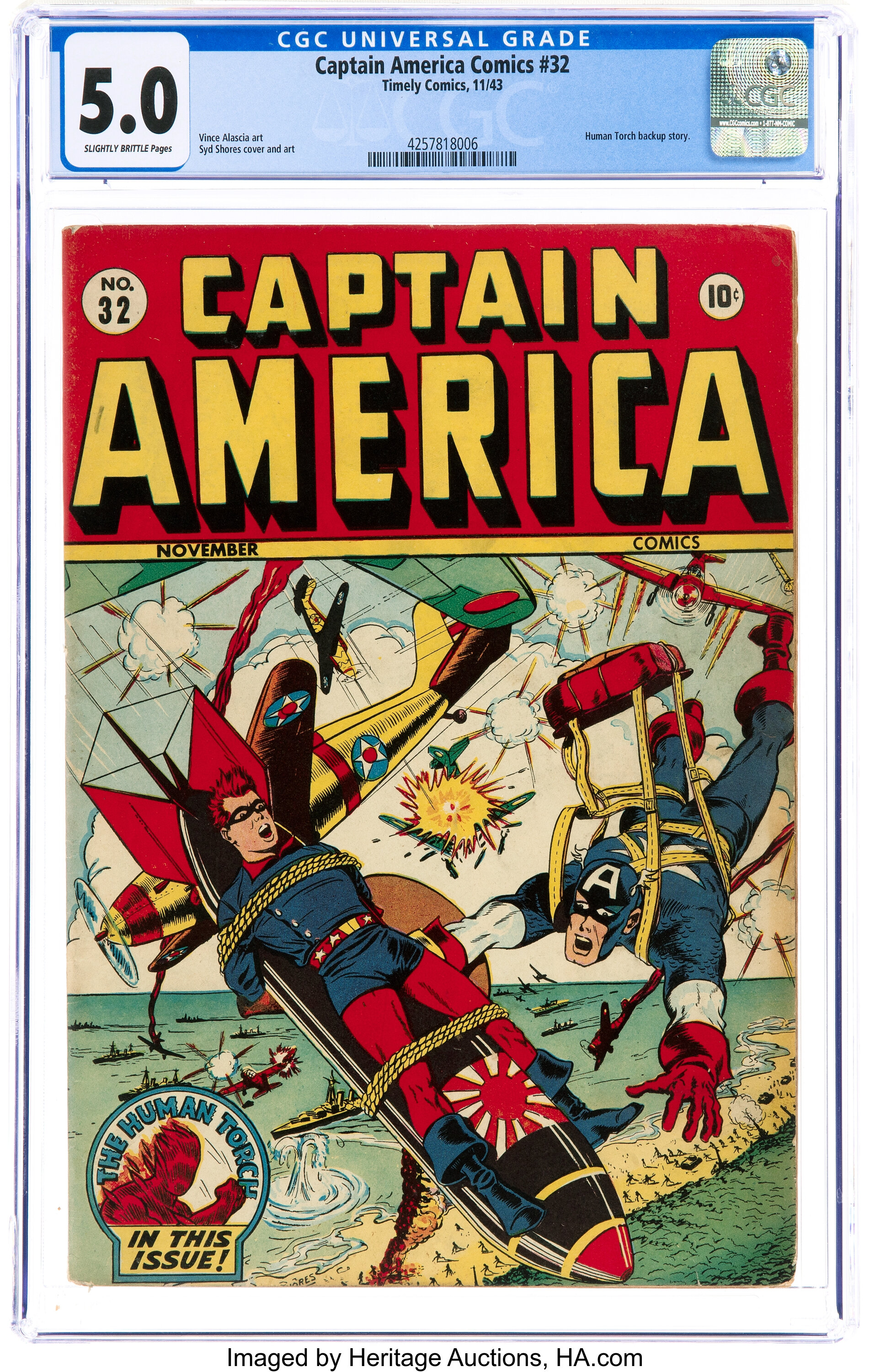 Captain America Comics #32 (Timely, 1943) CGC VG/FN 5.0 Slightly | Lot ...