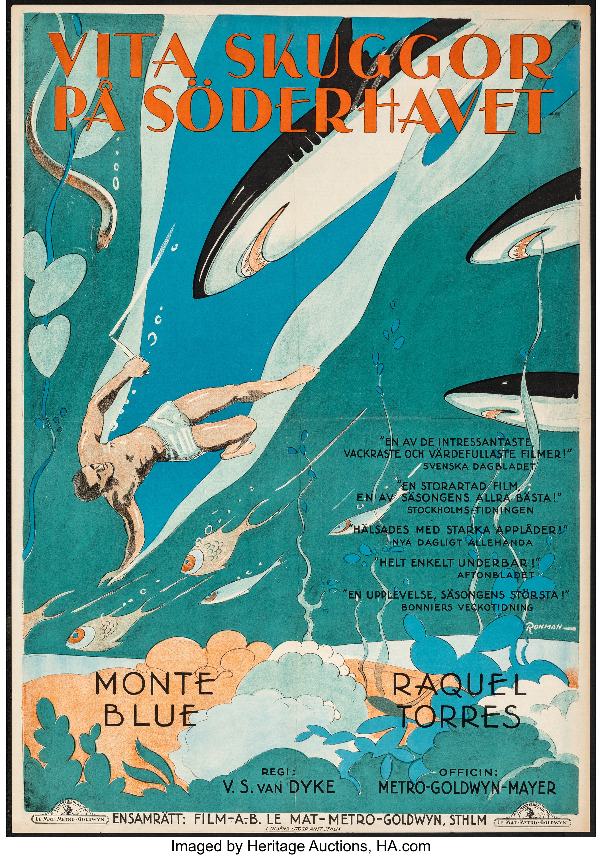 White Shadows in the South Seas (MGM, 1929). Folded, Very Fine. | Lot ...