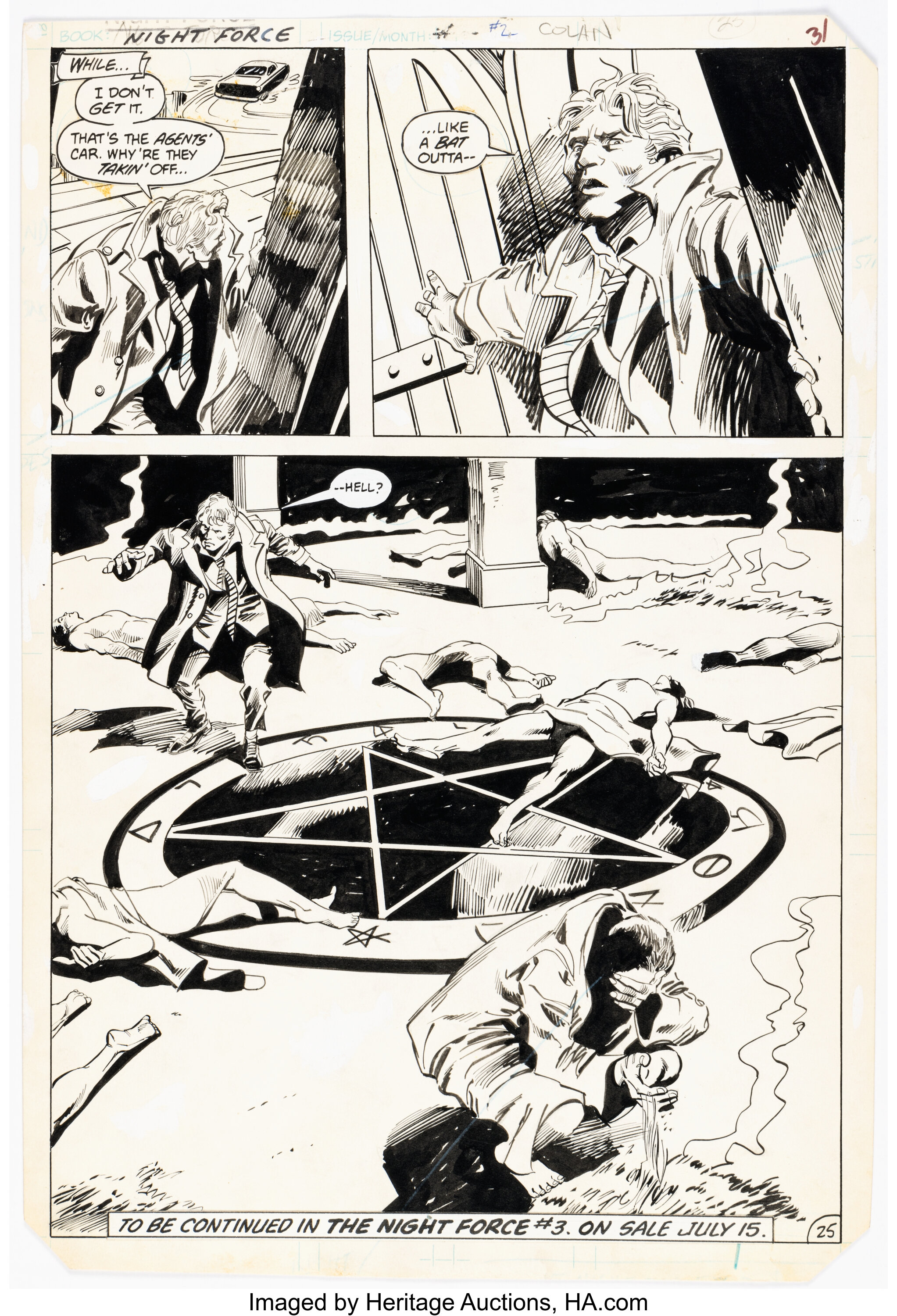 Gene Colan and Bob Smith Night Force #2 Story Page 25 Original Art ...