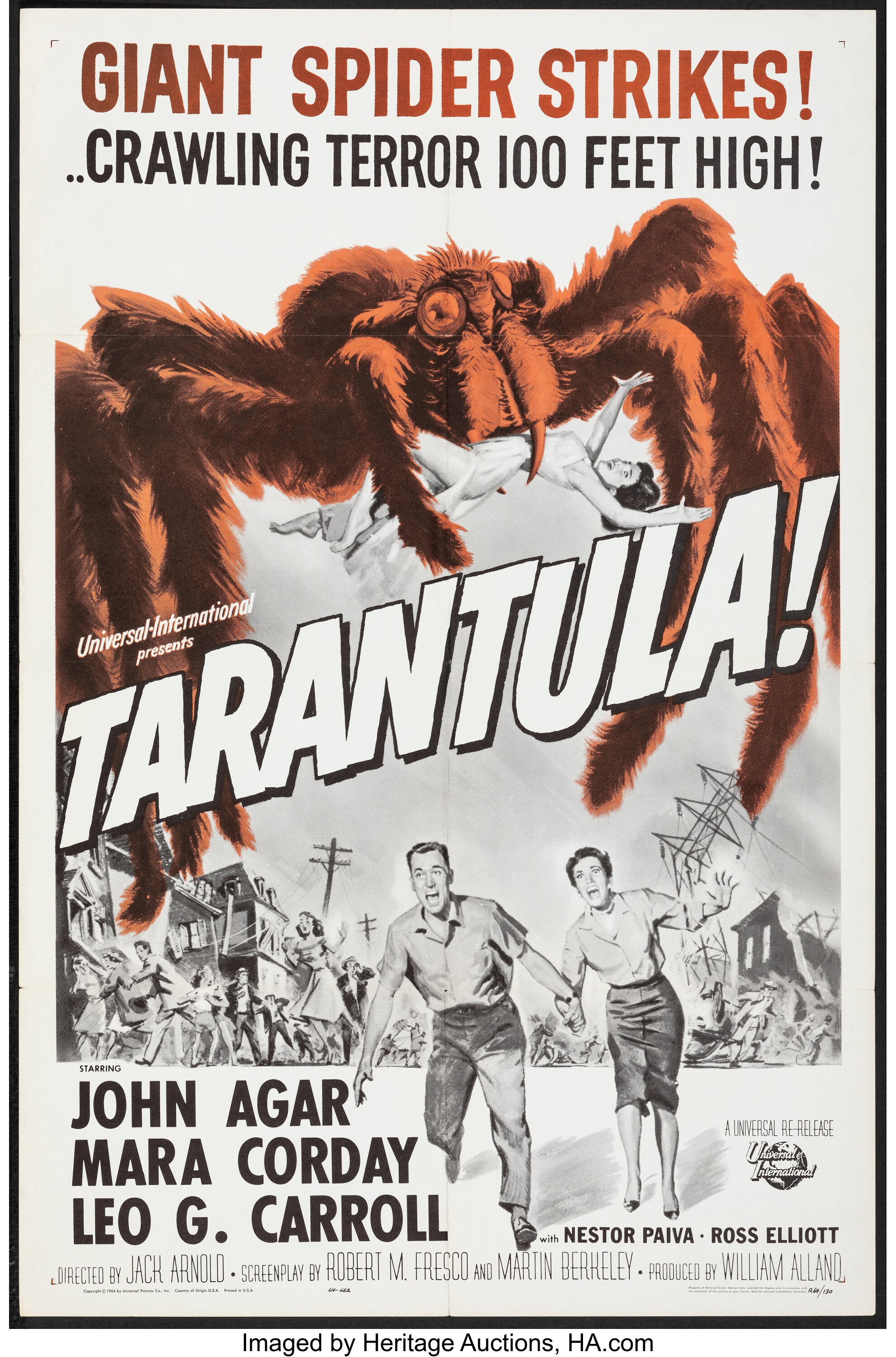 Tarantula (Universal International, R-1964). Folded, Very Fine. One ...