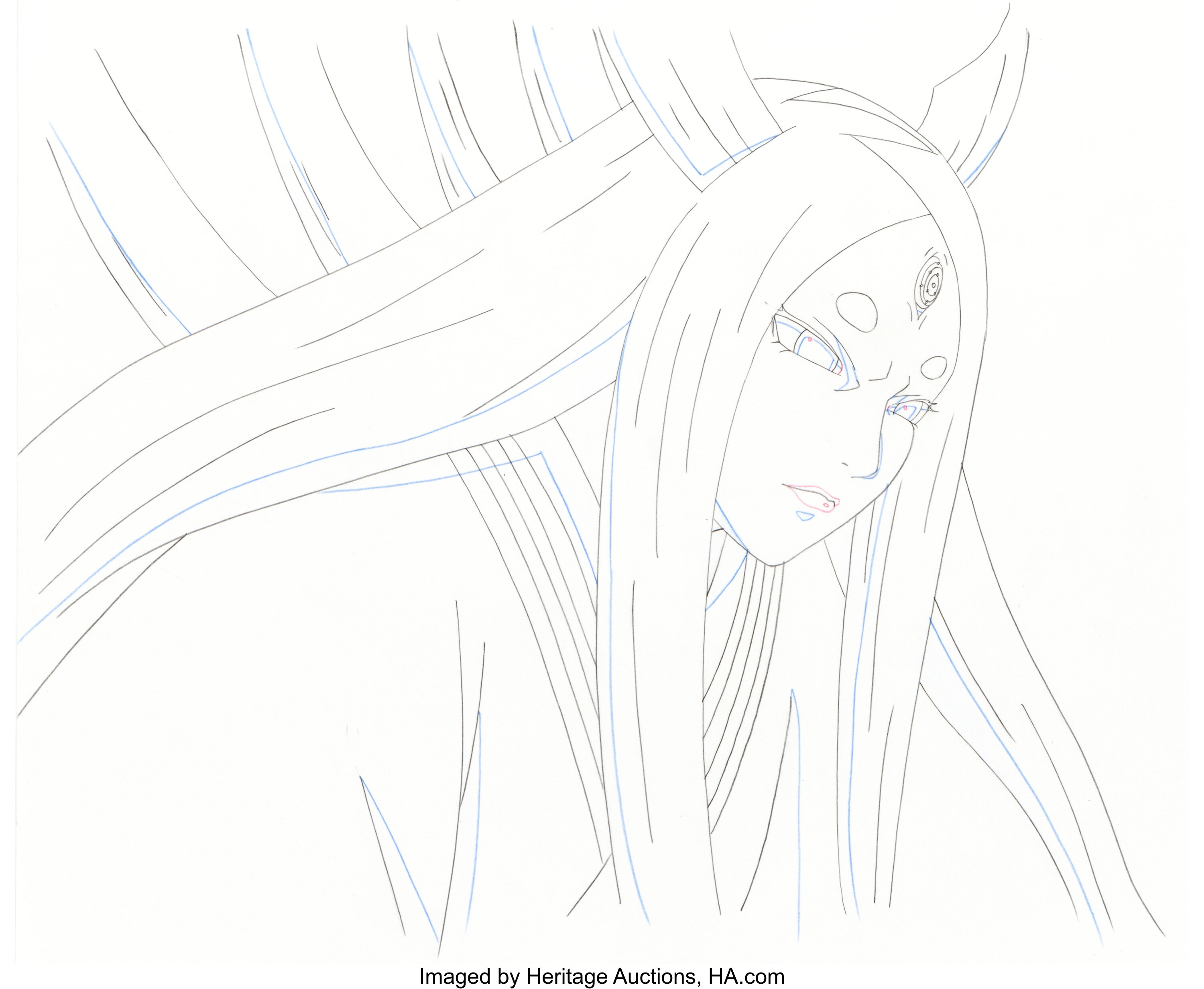 Naruto: Shippuden Kaguya Animation Drawing (Pierrot, c. | Lot #18676 ...