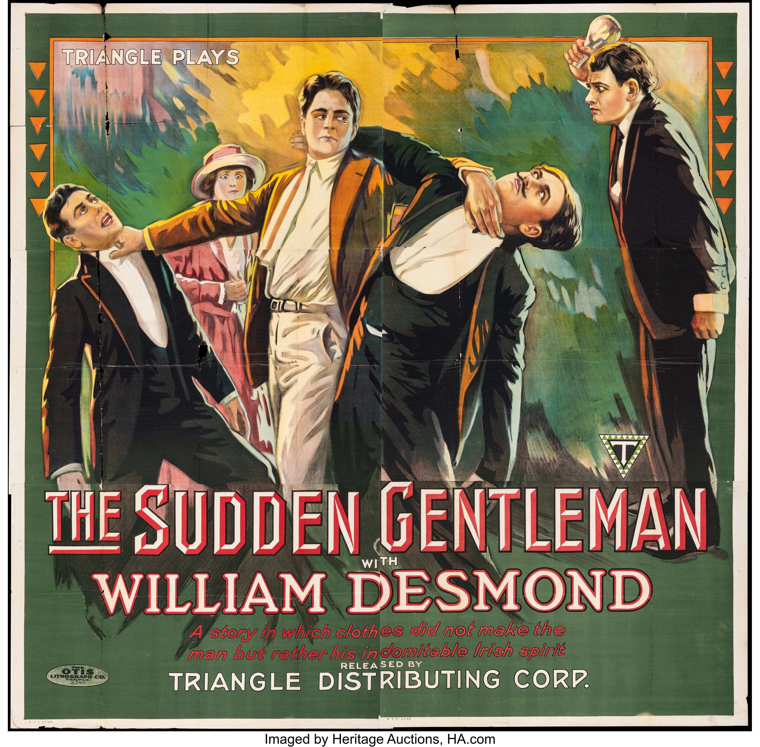 The Sudden Gentleman (Triangle, 1917). Folded, Fine+. Six Sheet (80 ...