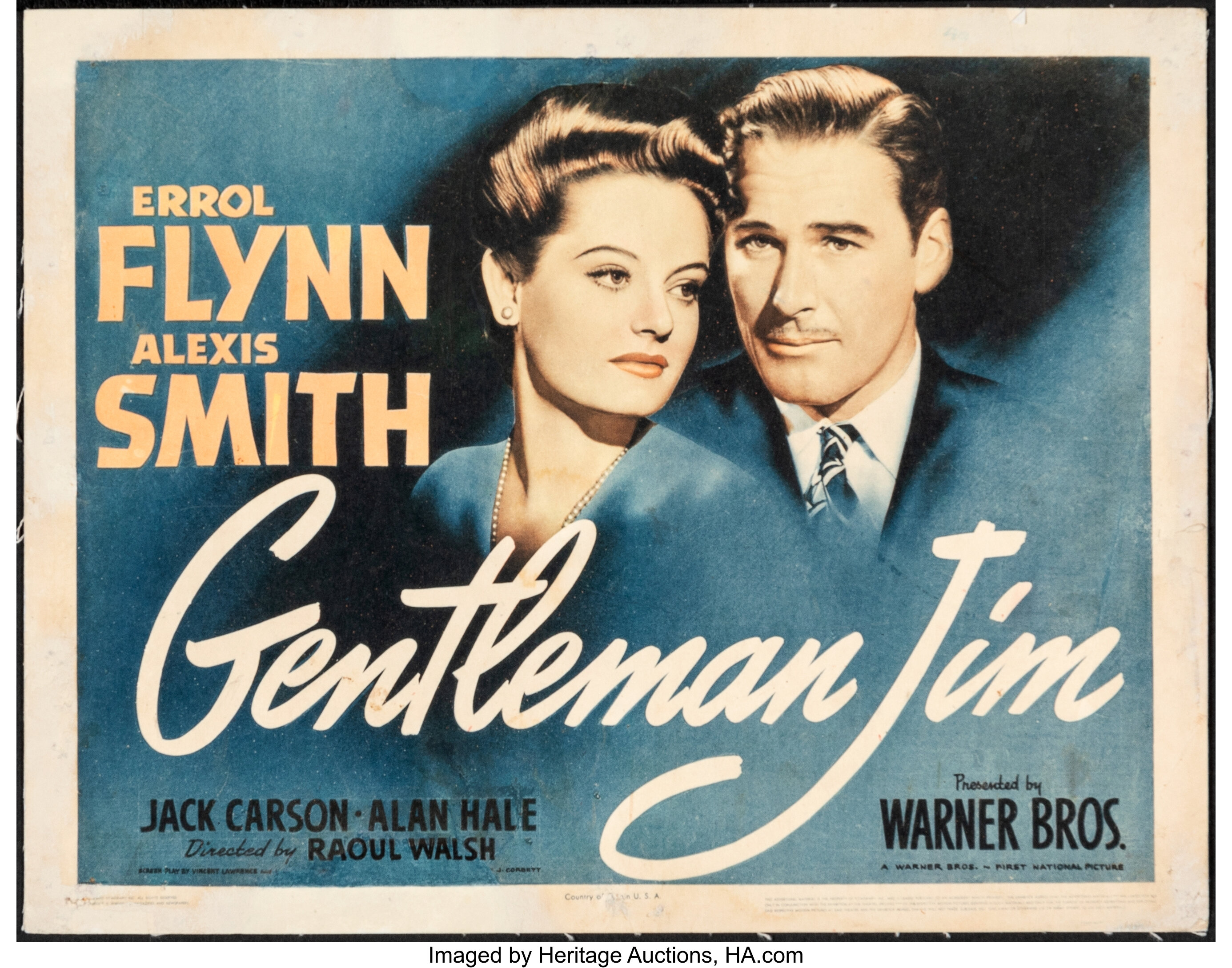 Gentleman Jim (Warner Bros., 1942). Fine+ on Linen. Title Lobby | Lot ...