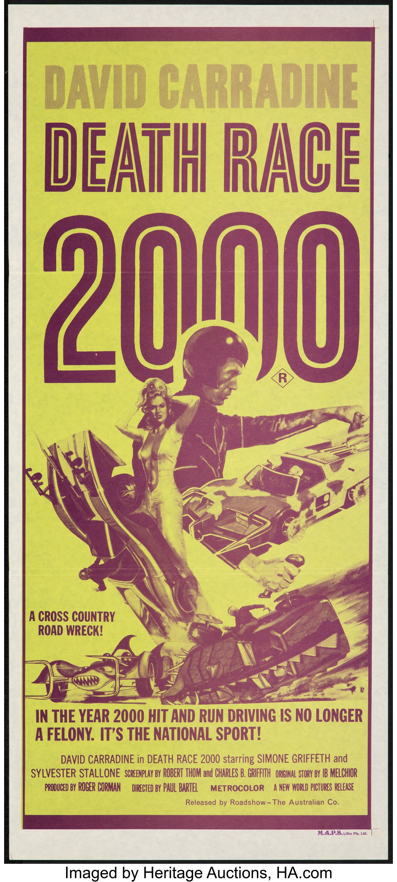 Death Race 2000 & Other Lot (Roadshow, 1975). Folded, Very Fine+. | Lot ...