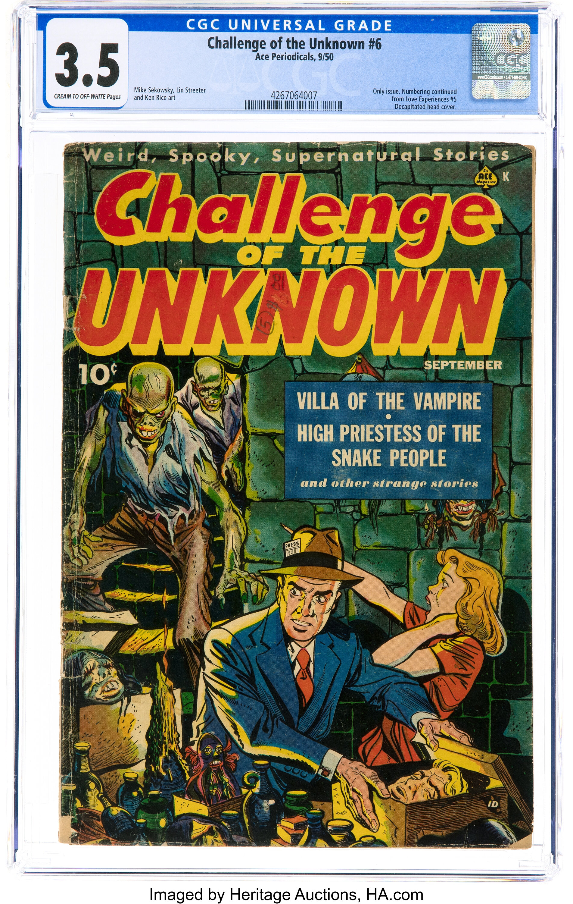 Challenge of the Unknown #6 (Ace Magazines Inc., 1950) CGC VG- 3.5 ...