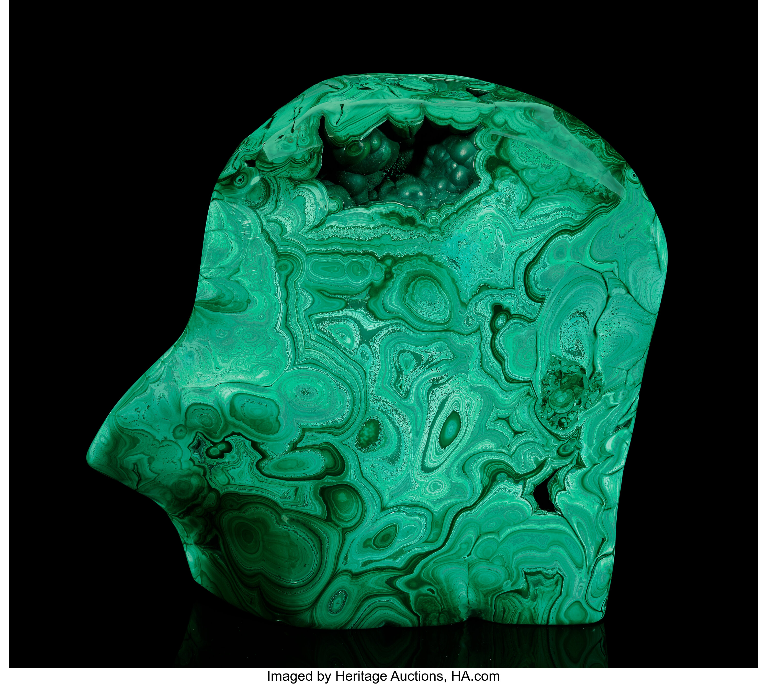 Polished Malachite Free-Form. DR Congo. ... Lapidary Art Carvings | Lot ...