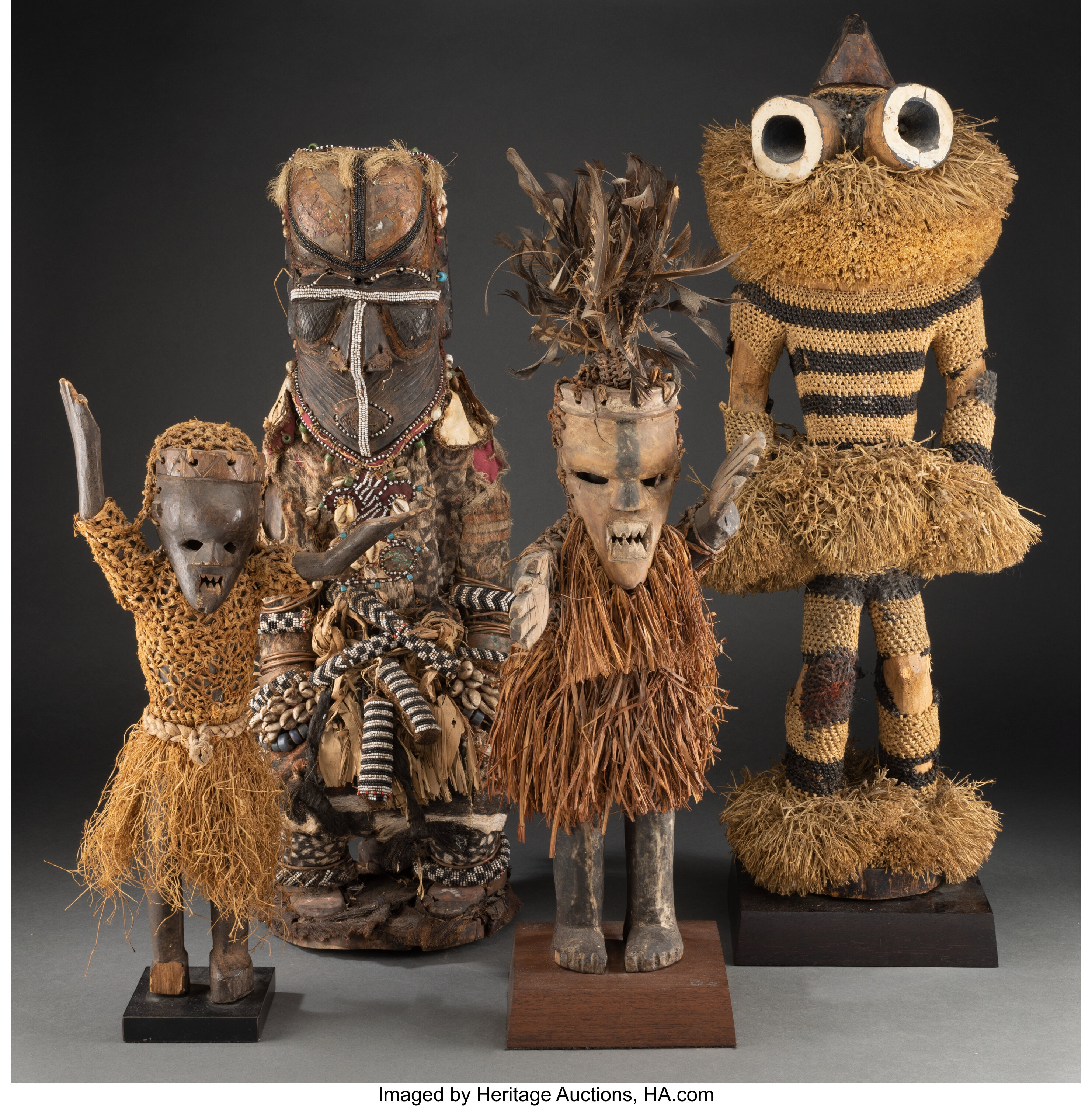 Four Congolese Costumed Figures... (Total: 4 ) Tribal Art | Lot #70398 ...