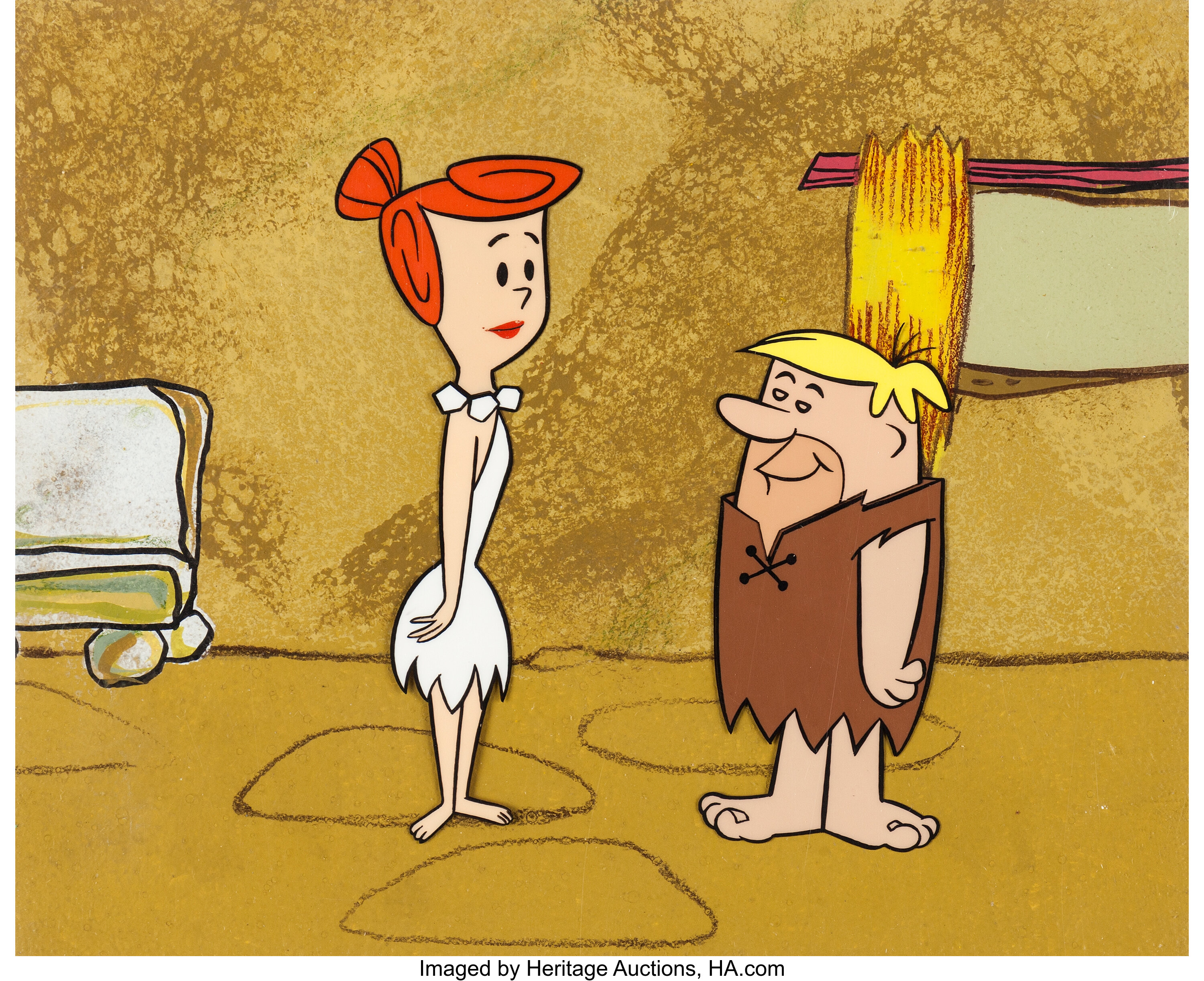 The Flintstones "The Missing Bus" Wilma and Barney Production Cel | Lot ...
