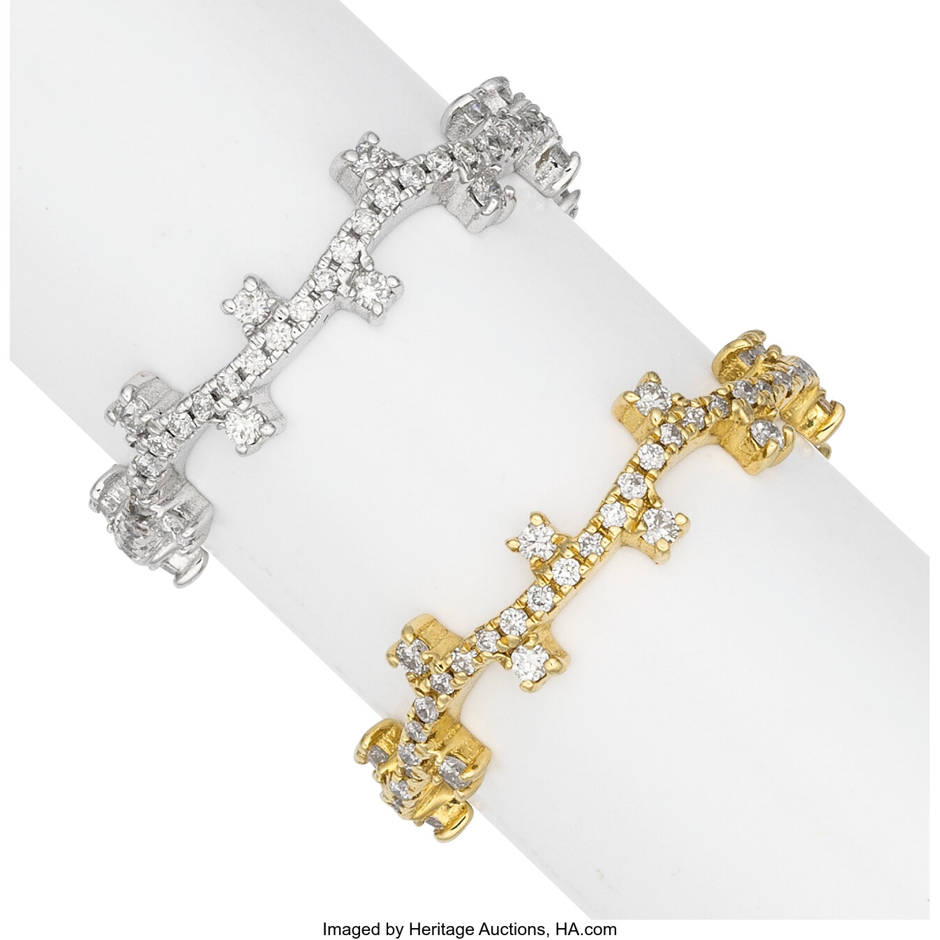 Diamond, Gold Rings. ... (Total: 2 Items) Estate Jewelry Rings | Lot ...
