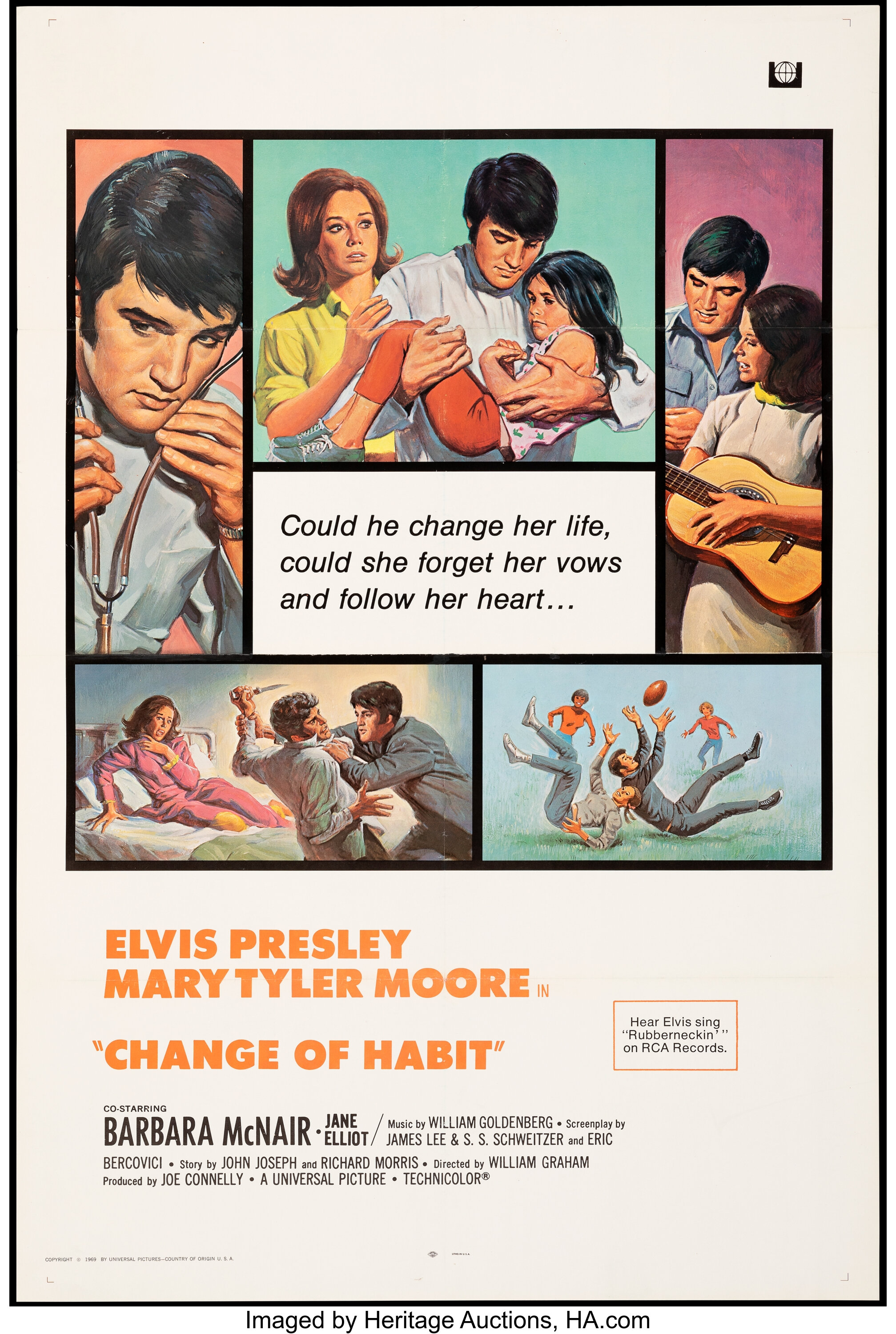 Change of Habit (Universal, 1969). Very Fine on Linen. One Sheet | Lot ...