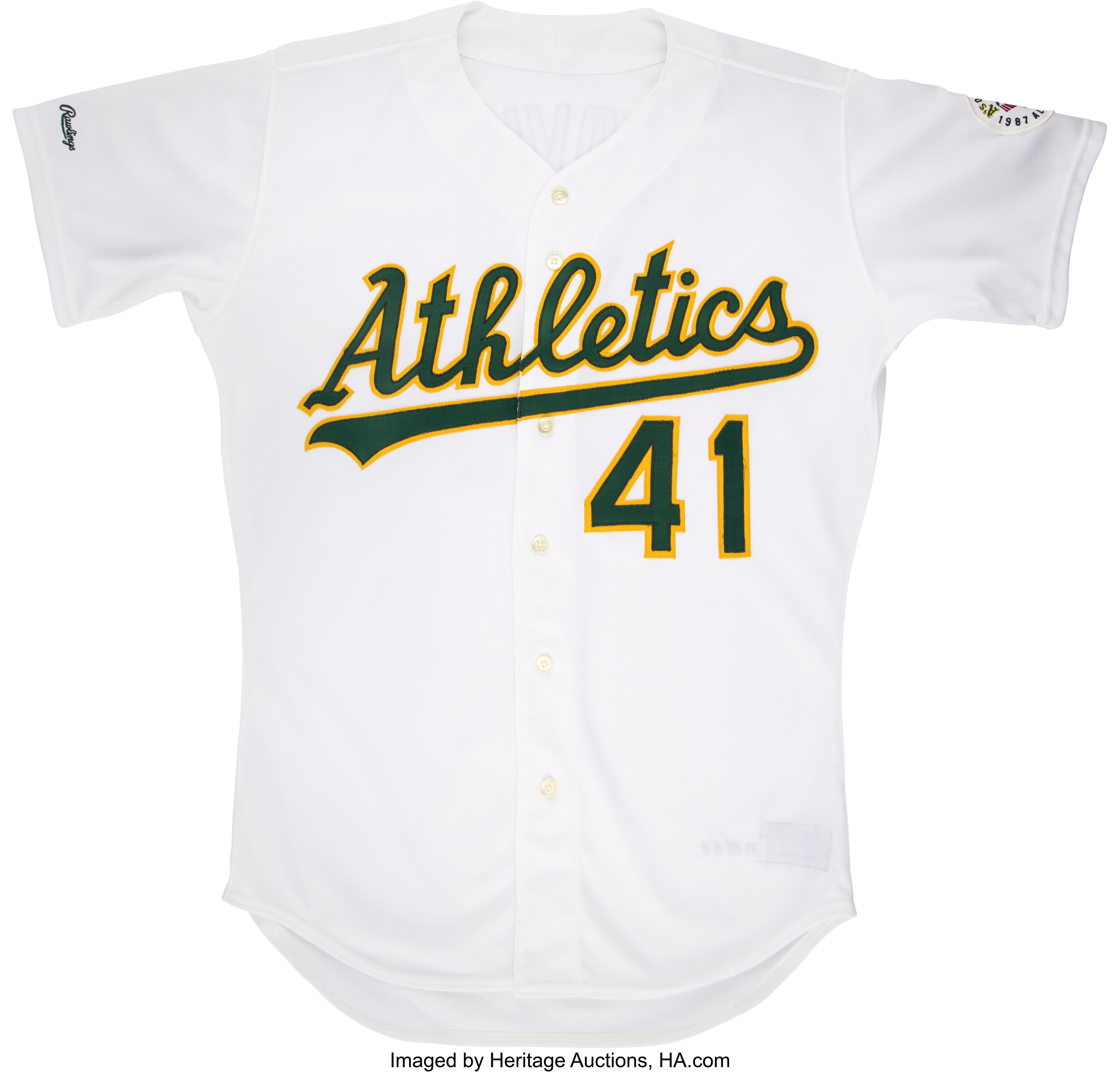1987 Mike Davis Game Worn Oakland Athletics Jersey. ... Baseball | Lot ...