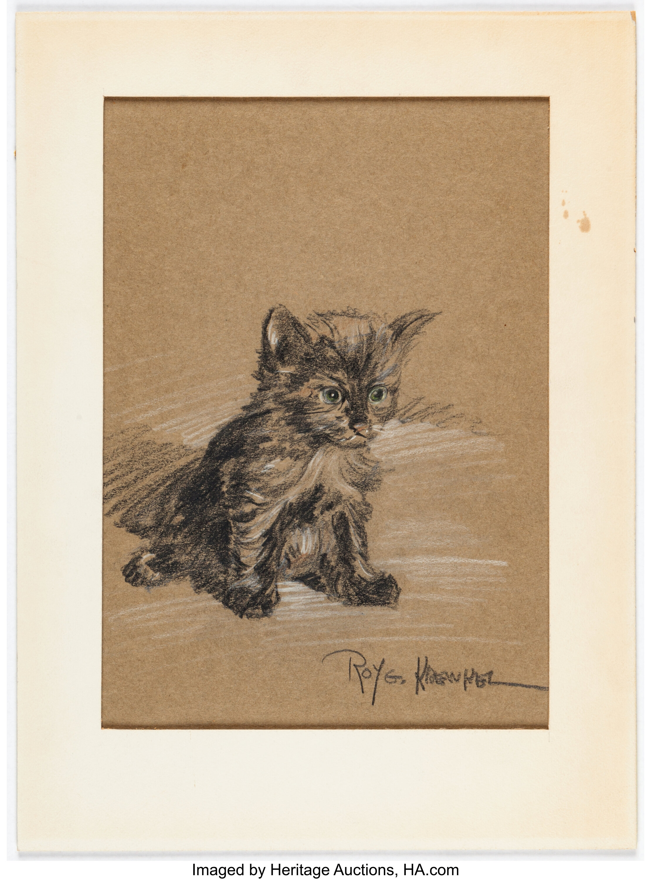 Roy G. Krenkel - Cat Illustration Original Art (undated).... | Lot ...