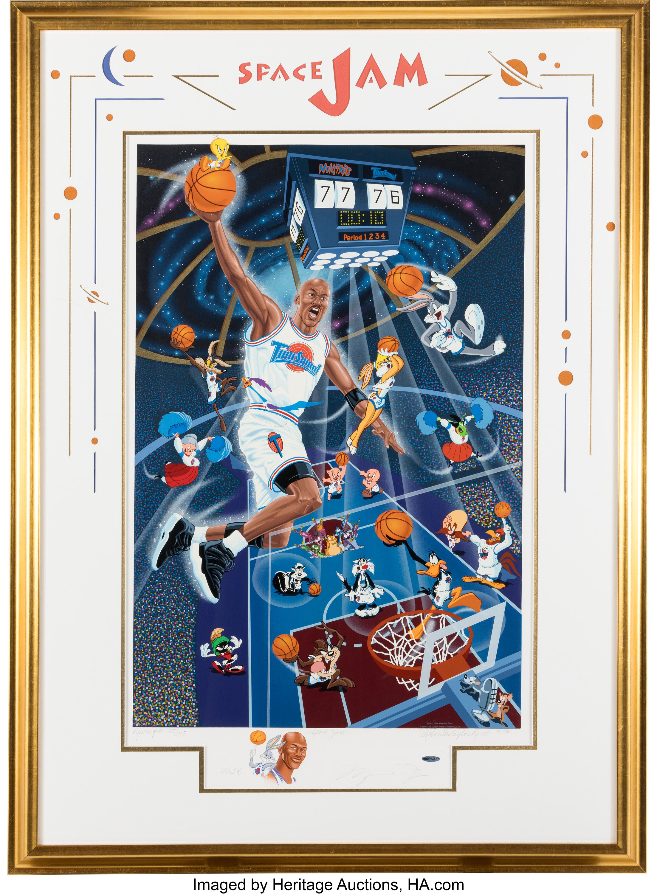 1996 Michael Jordan Signed Space Jam Oversize Lithograph. ... | Lot ...