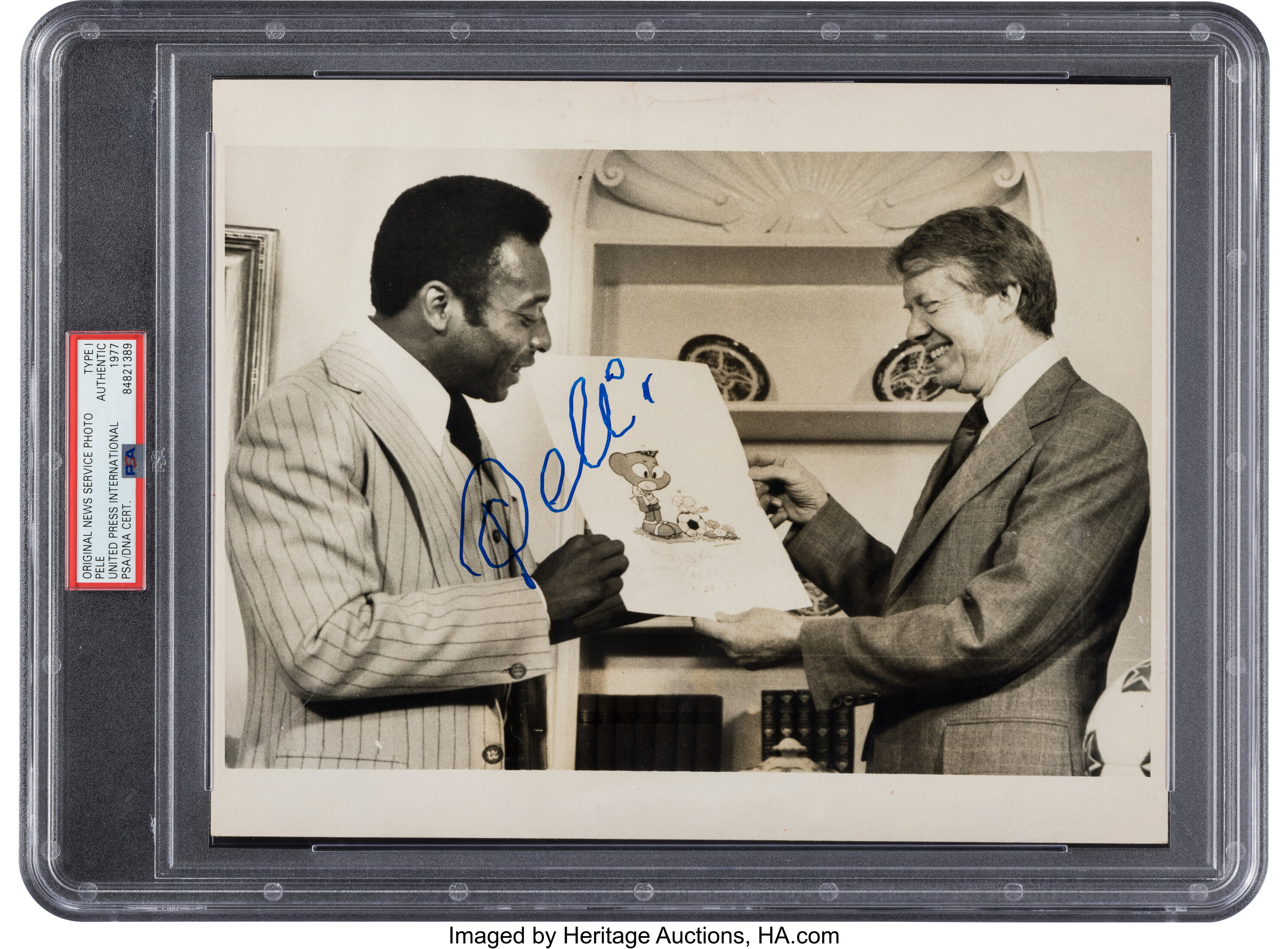1977 Pele & President Jimmy Carter Original News Photograph Signed ...