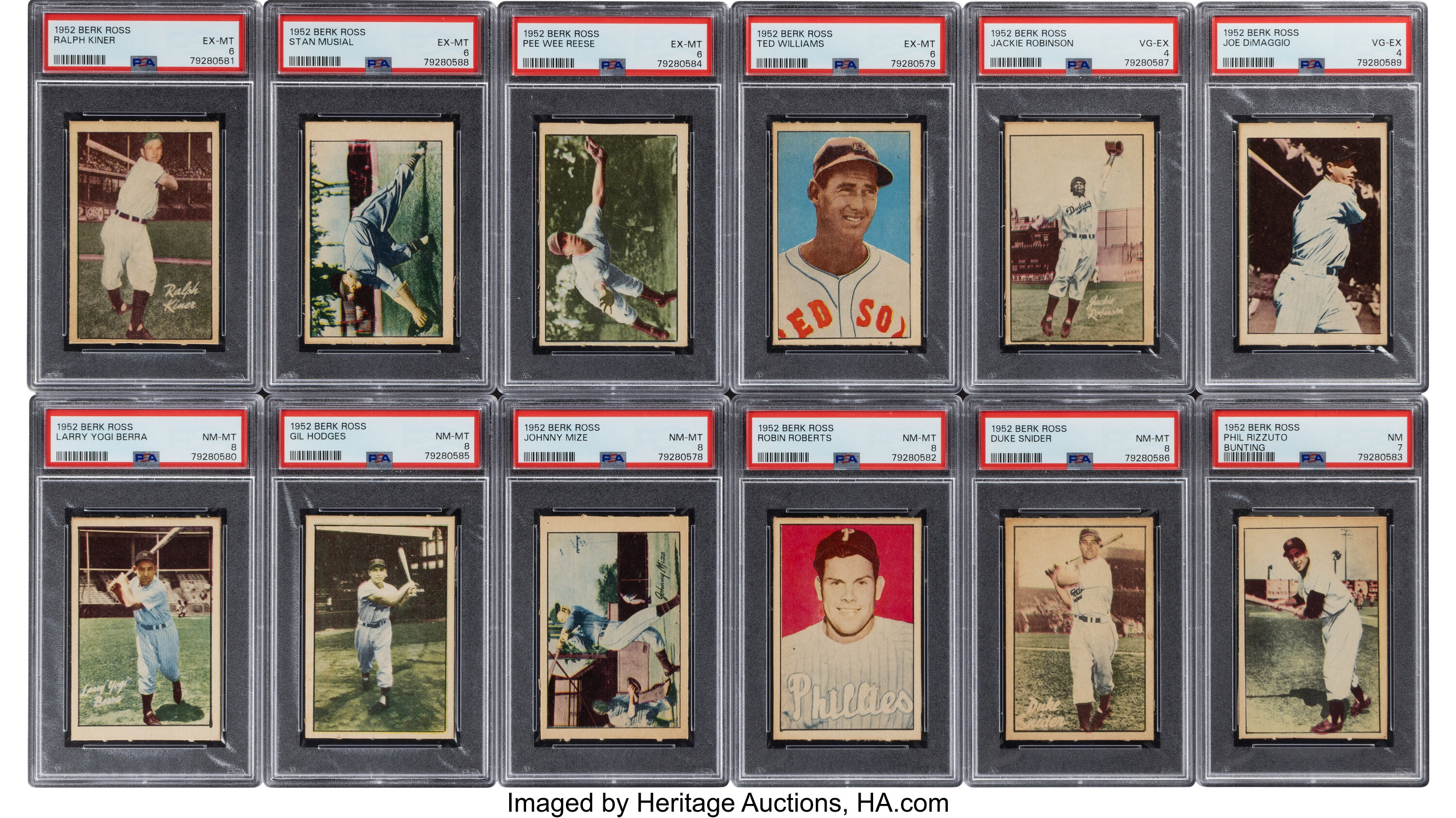 1952 Berk Ross Baseball Near Set (70/72). ... Baseball Cards Sets | Lot ...