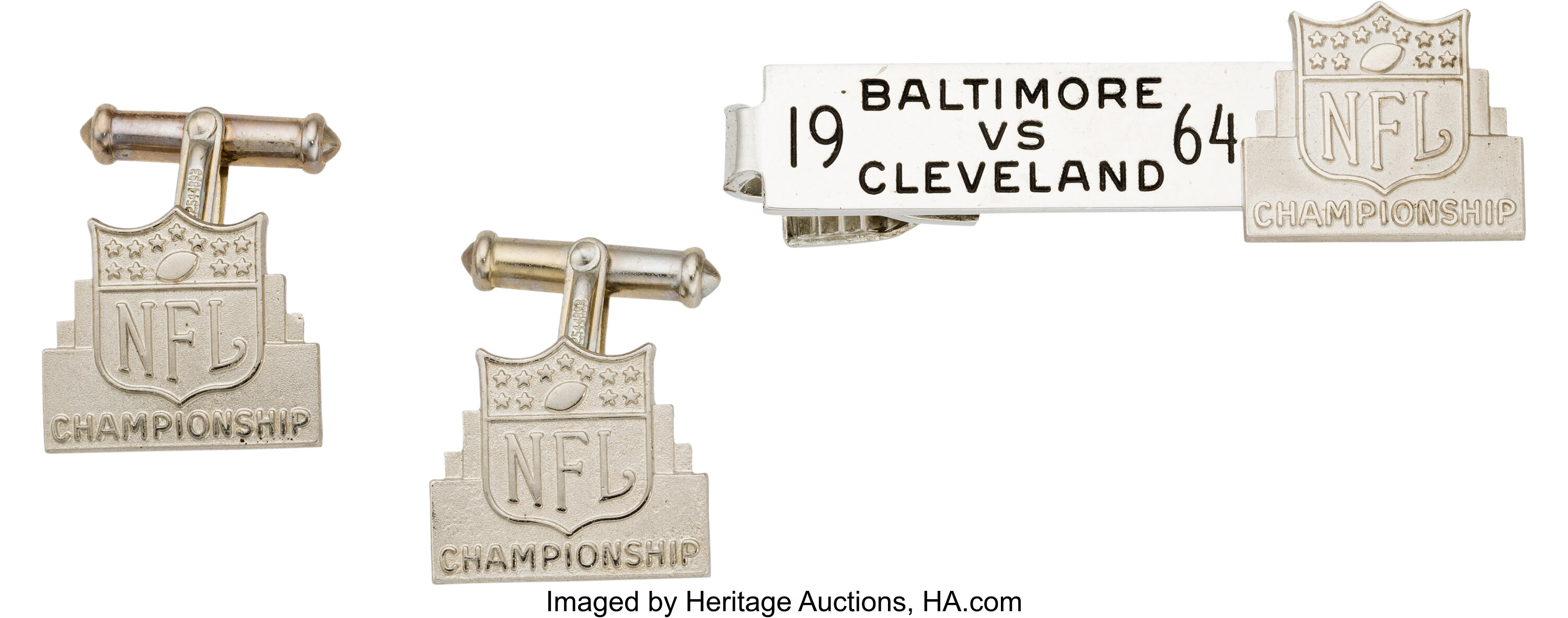 1964 NFL Championship Game Browns vs. Colts Cuff Links and Tie Clip ...