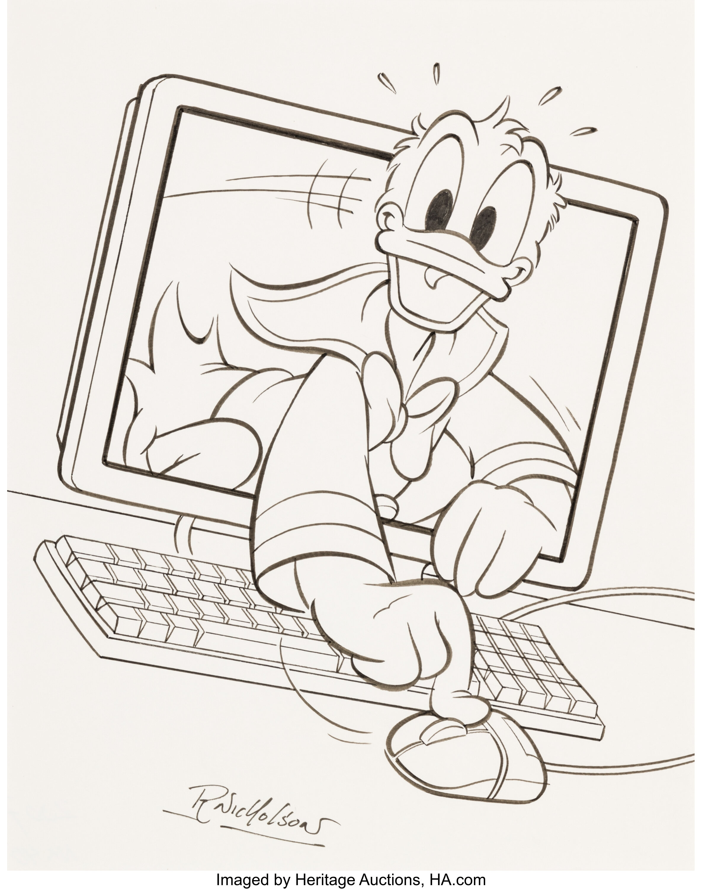Micky Maus Magazin #40 Donald Duck in the Computer Cover | Lot #49287 ...