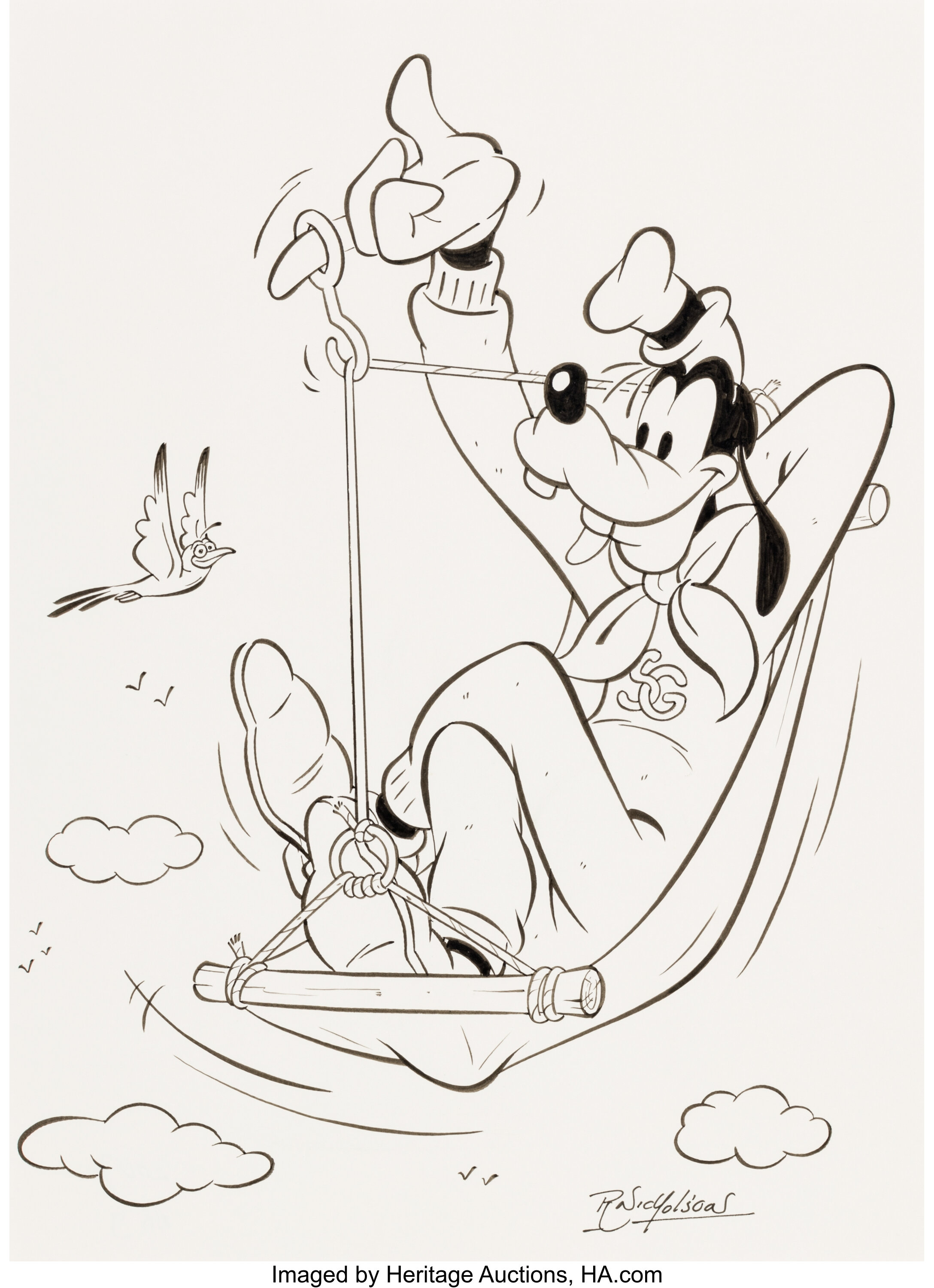 Micky Maus Magazin #9 Goofy as Super Goof Cover Illustration | Lot ...