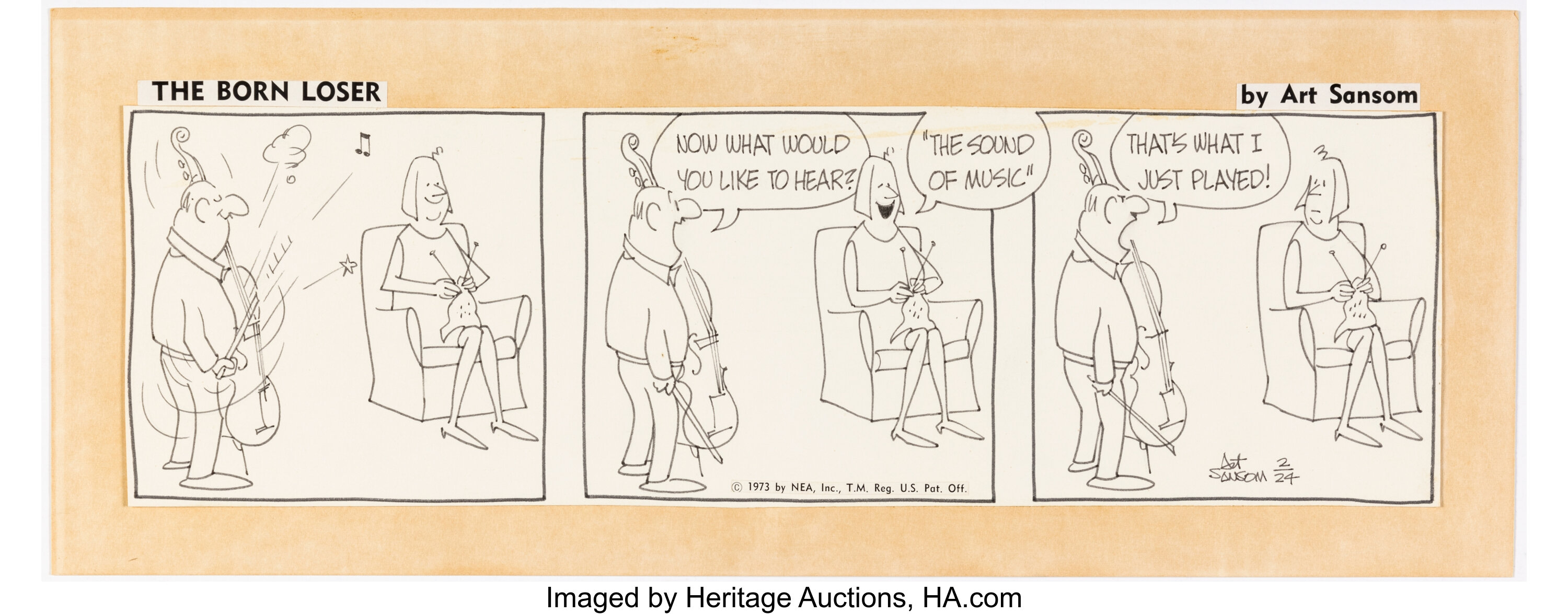 Art Sansom The Born Loser Daily Comic Strip Original Art dated | Lot ...