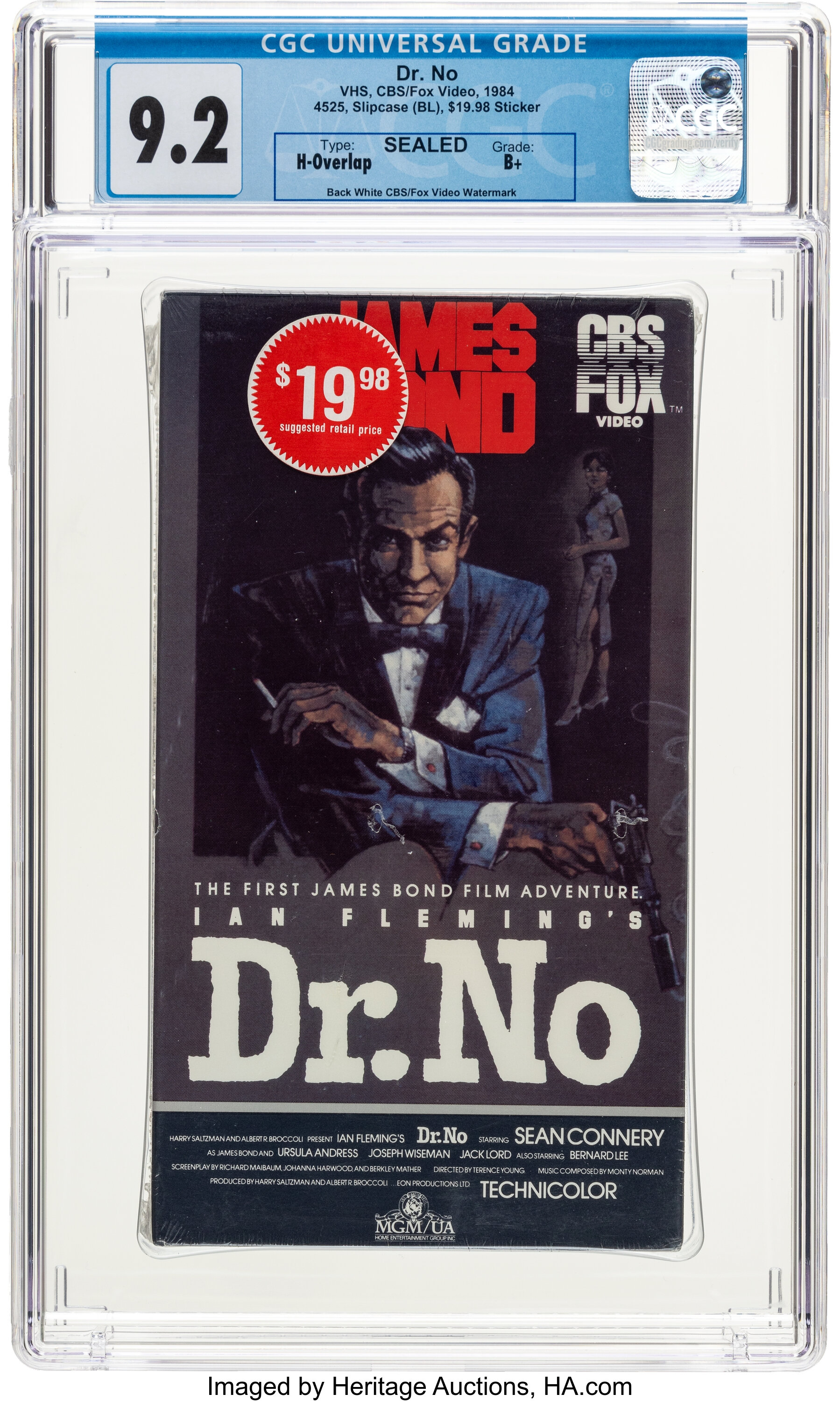Dr. No VHS 1984 - CGC Home Video 9.2 and Seal B+, Slipcase, | Lot ...