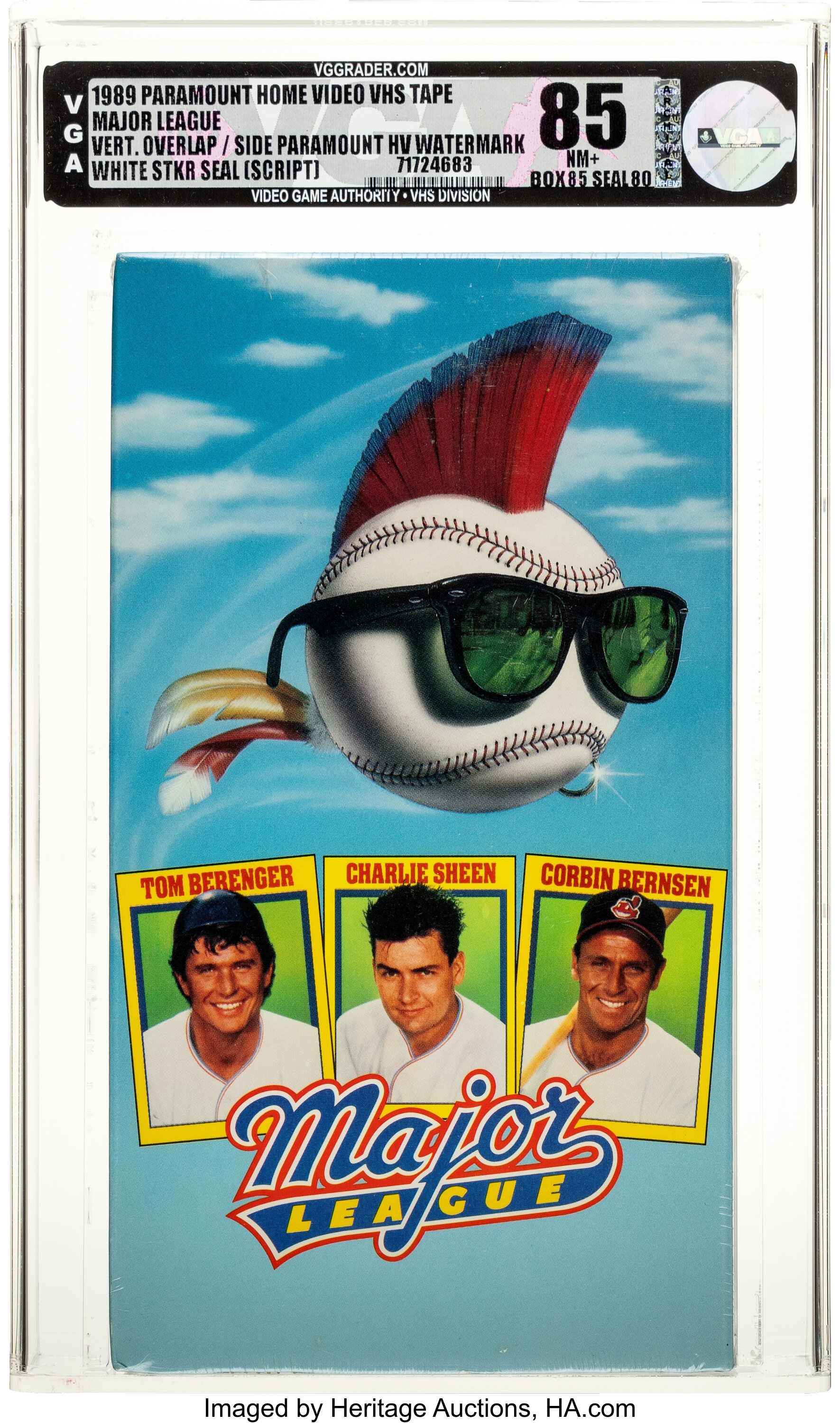 Major League VHS 1989 - VGA 85 NM+, Slipcase, Vertical Overlap | Lot ...