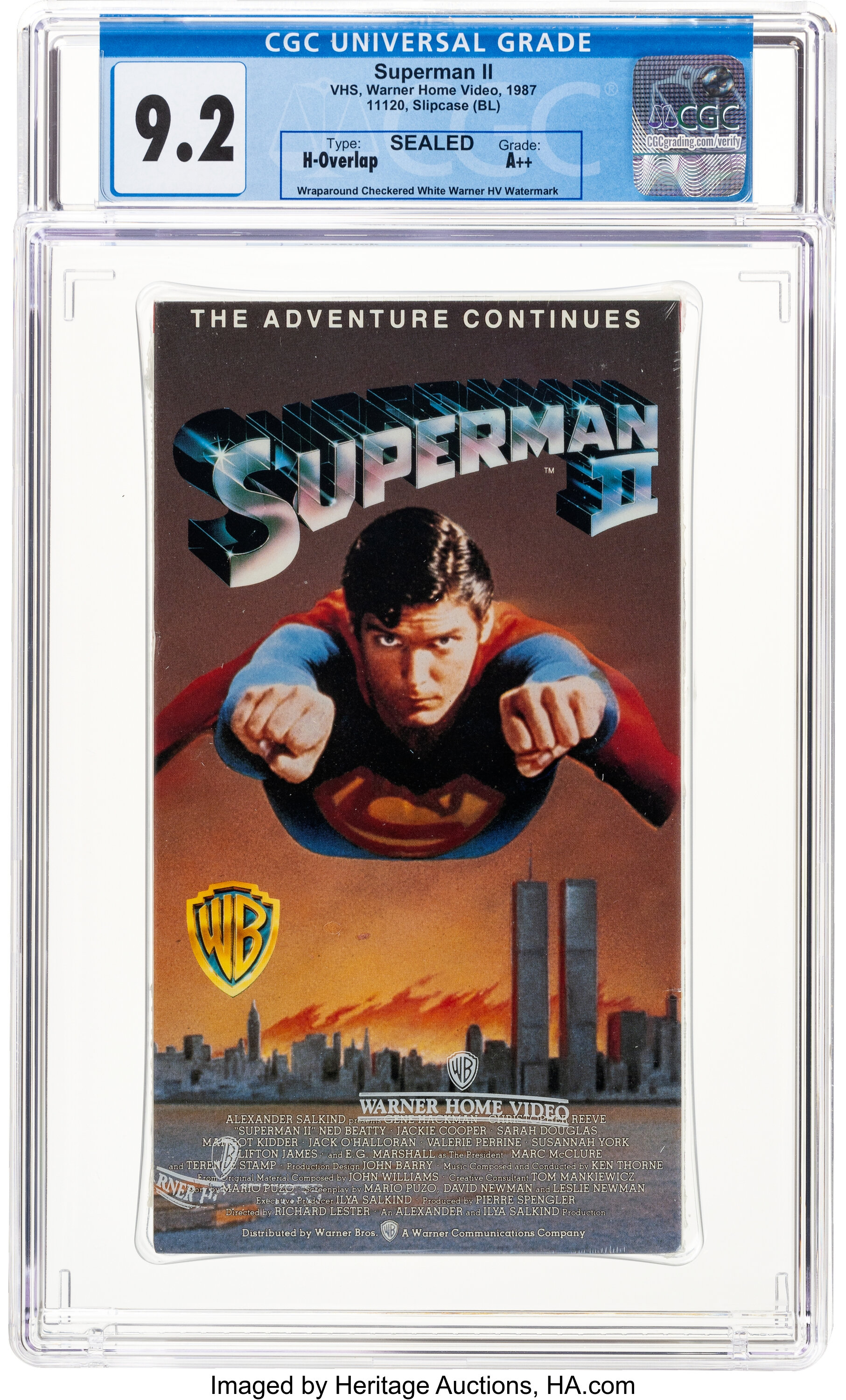 Superman II VHS 1987 - CGC Home Video 9.2 and Seal A++, Slipcase, | Lot ...