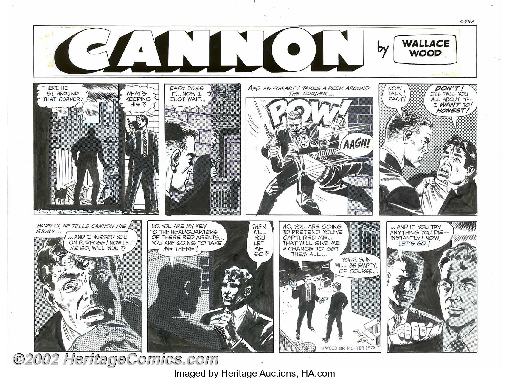 Wally Wood - Original Comic Strip Art for Cannon Sunday, pages C49A ...