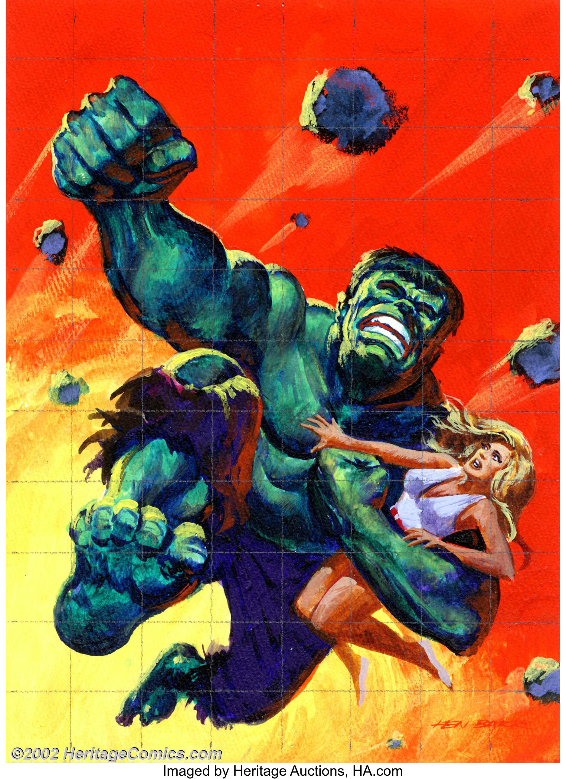 Ken Barr - Original Preliminary Cover Art for Rampaging Hulk #8 | Lot ...