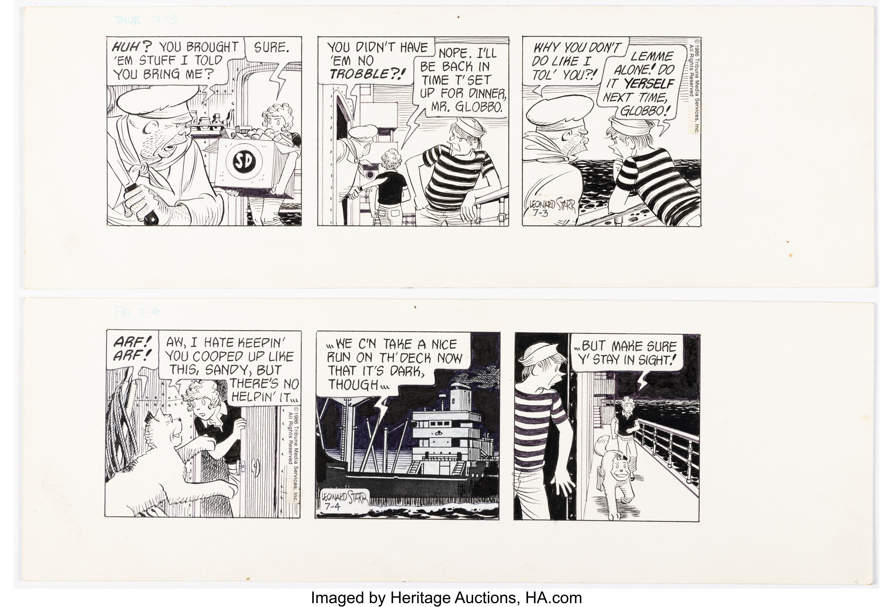 Leonard Starr Little Orphan Annie Consecutive Daily Comic Strip | Lot ...
