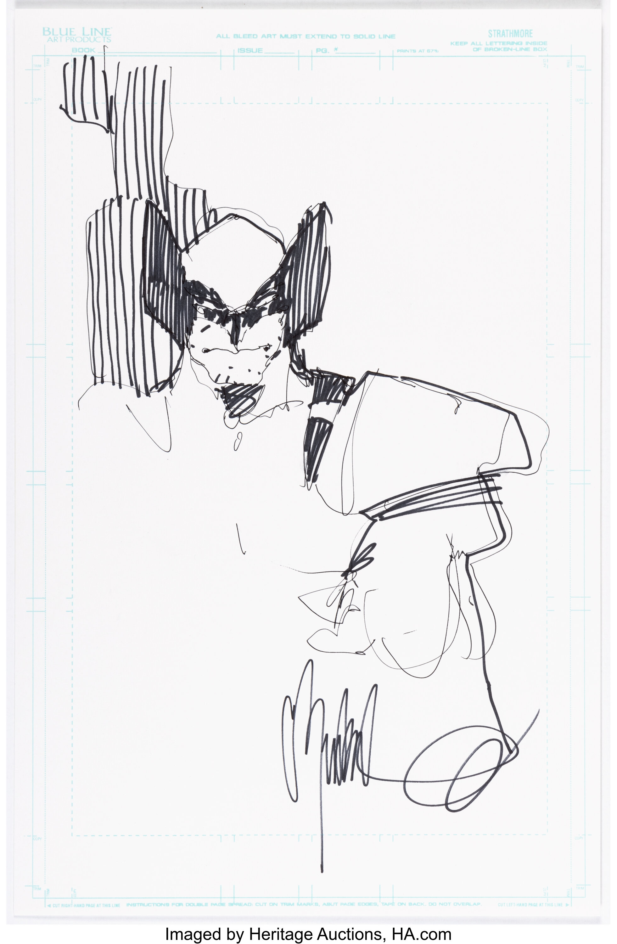 Chris Bachalo - Wolverine Sketch Original Art (c. 2010s).... | Lot ...