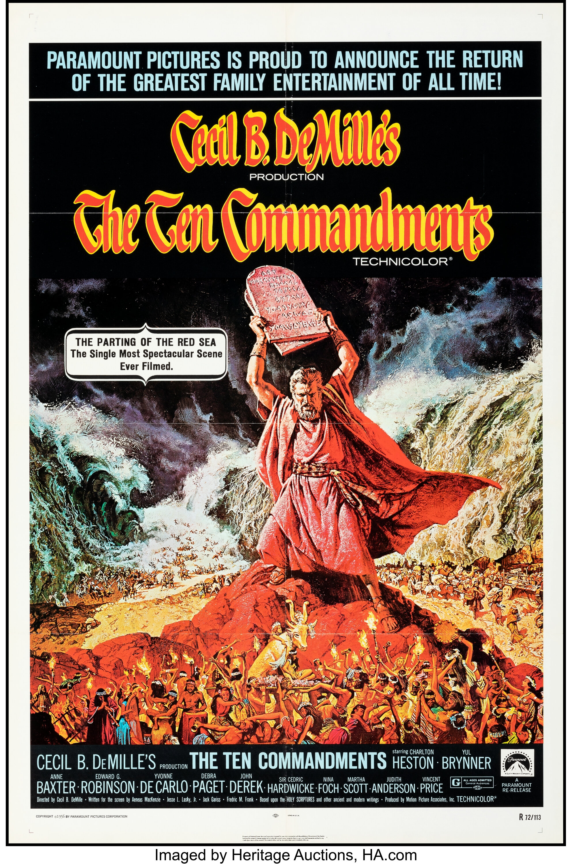 The Ten Commandments & Other Lot (Paramount, R-1972). Folded, Very ...