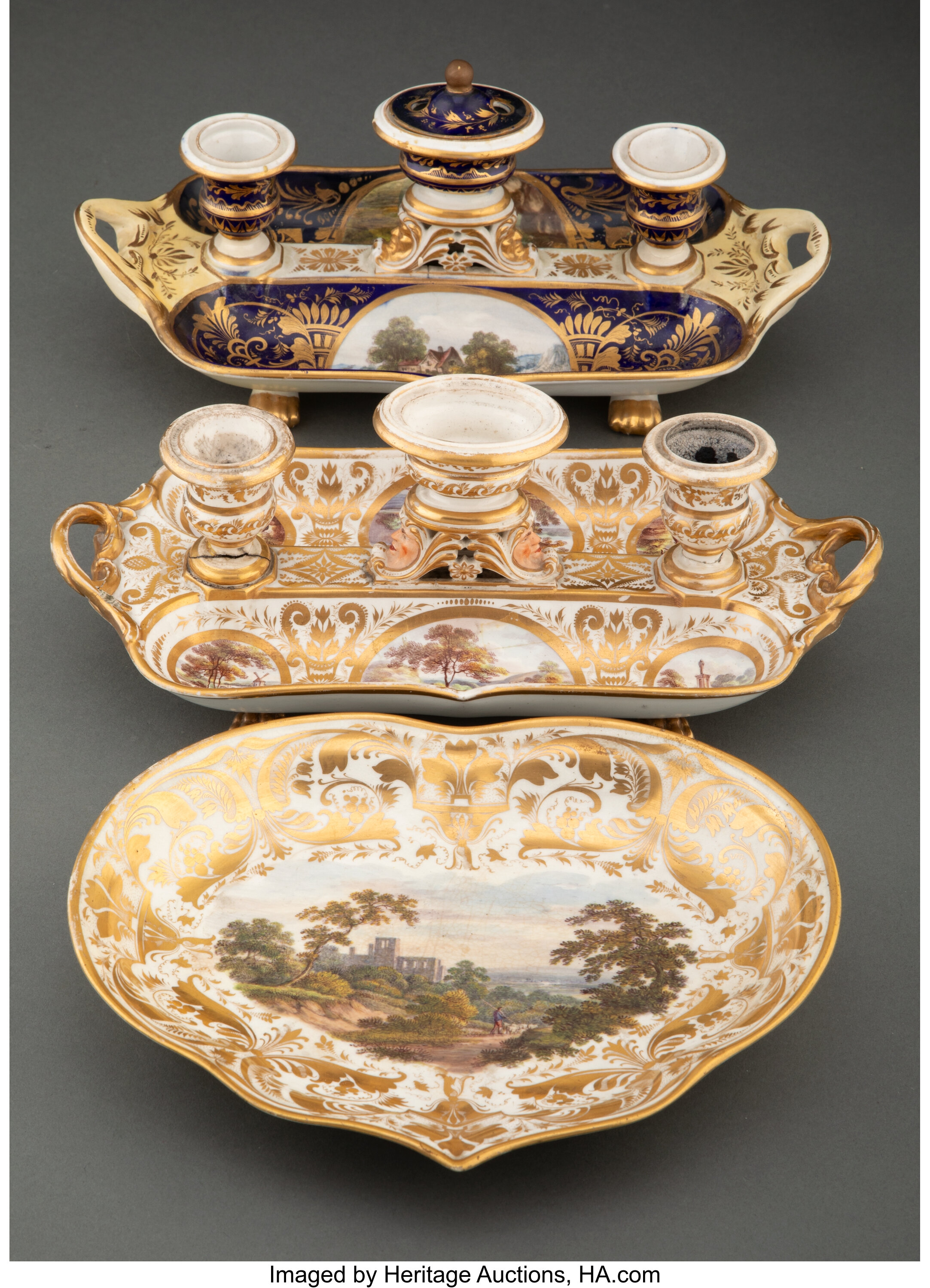 A Collection of Three Derby Porcelain Table Articles, 18th century ...
