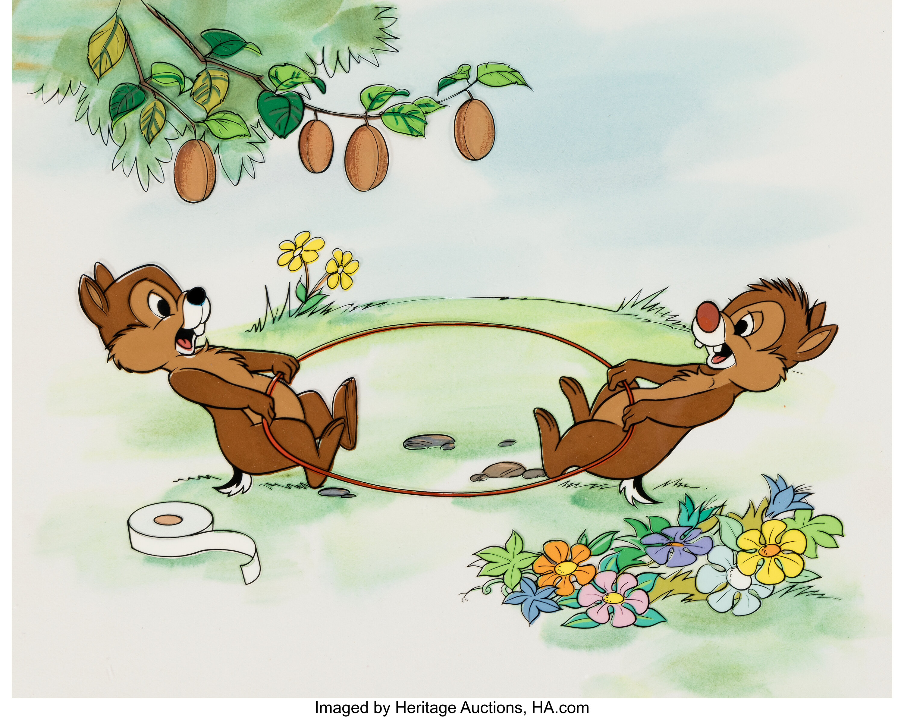 Chip and Dale Painted Cel Storybook Illustration with Background | Lot ...