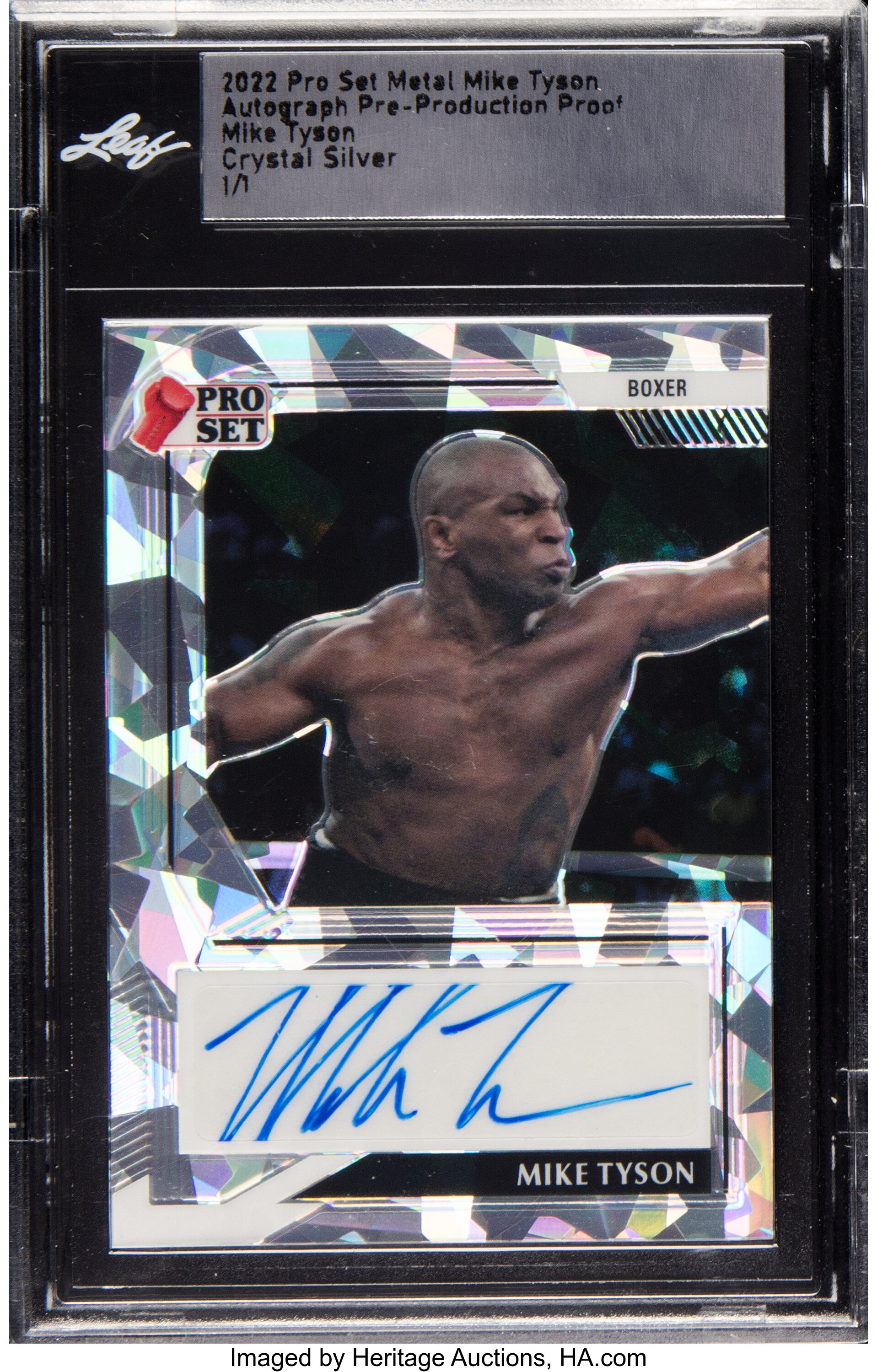 2022 Leaf Pro Set Metal Mike Tyson (Autograph-Crystal Silver, | Lot ...