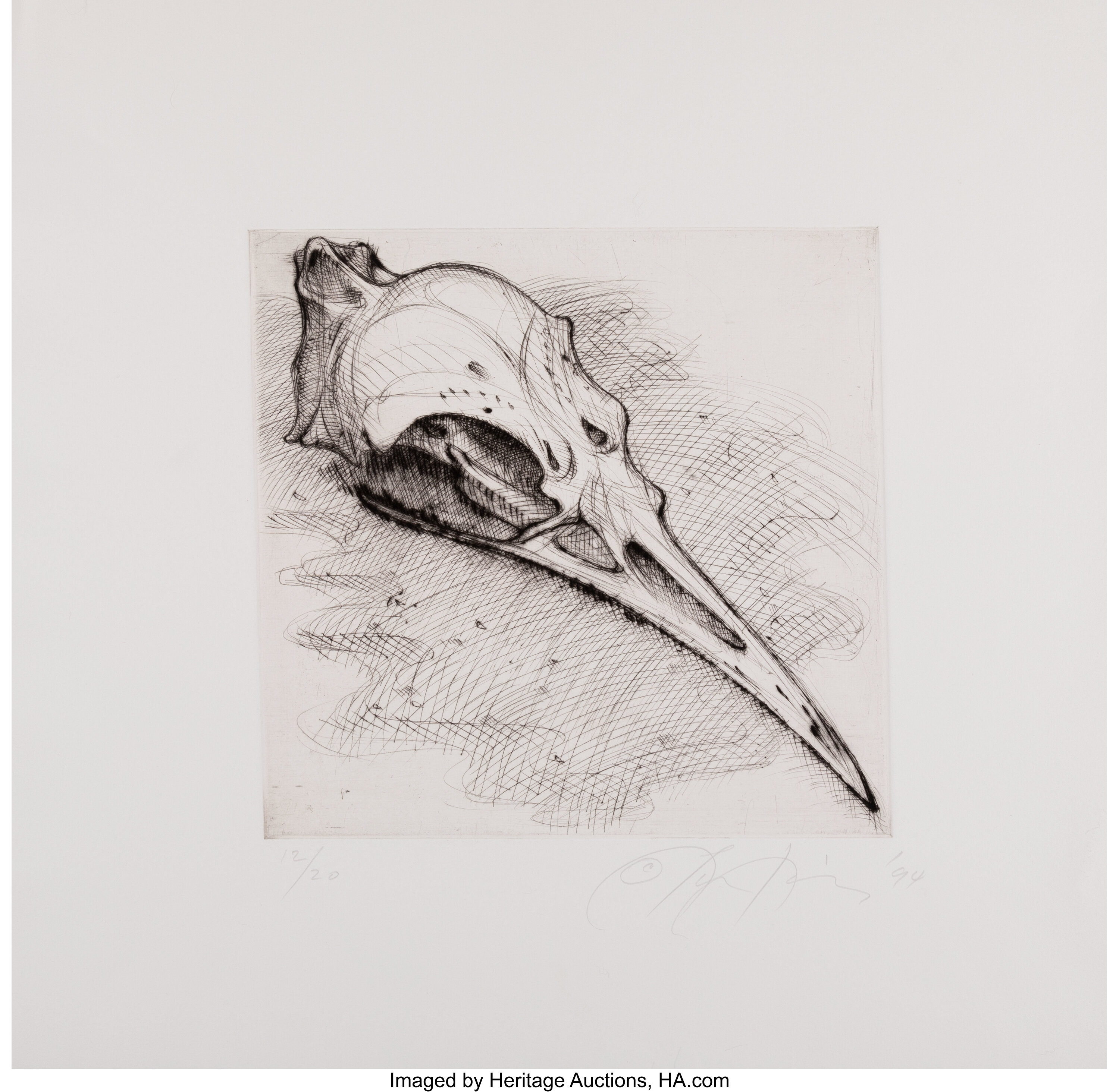 Luis Jimenez (1940-2006). Heron Skull, 1994. Etching on wove paper ...