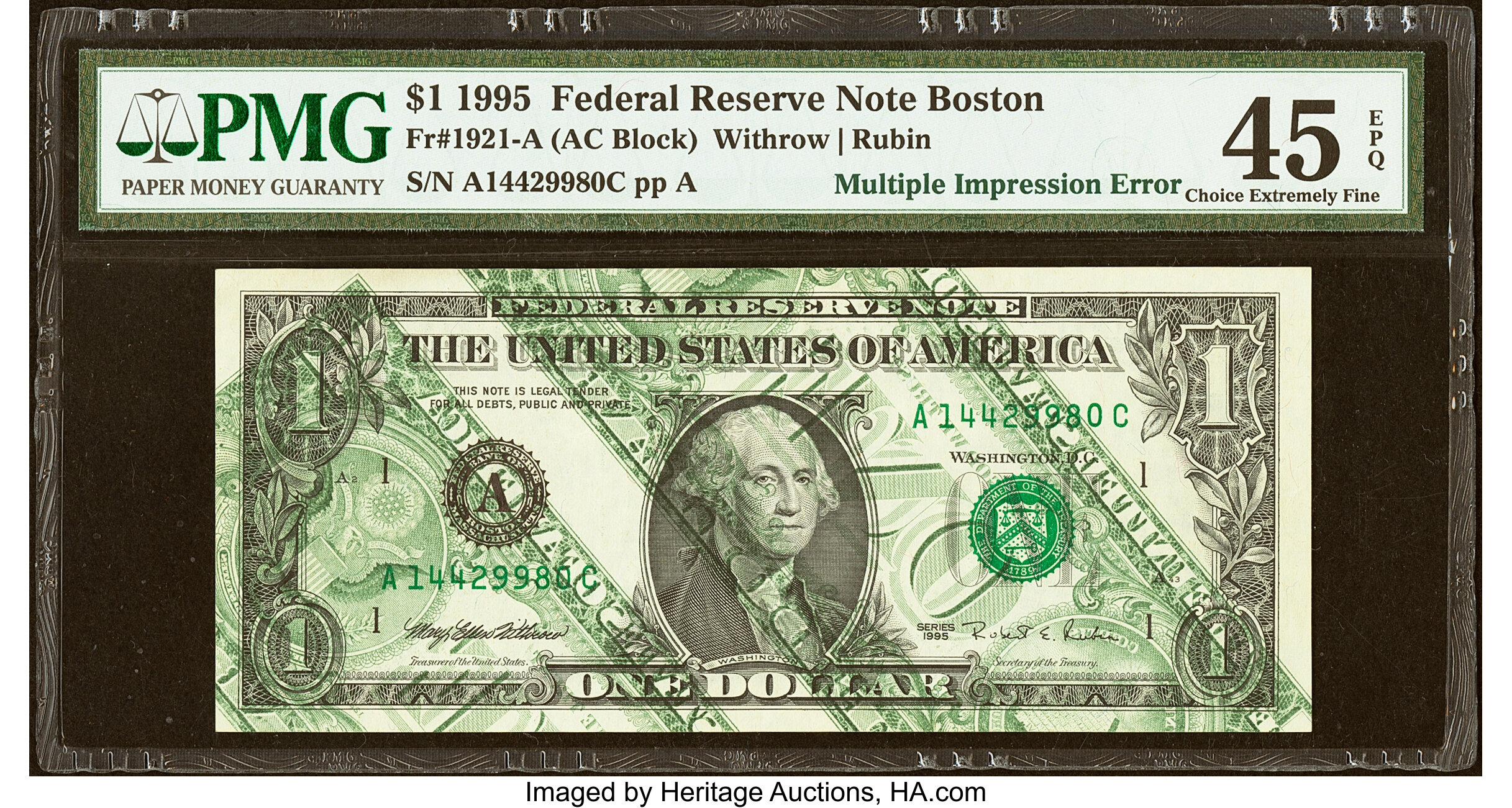 Non-Standard Multiple Impressions of Back to Front Error Fr. 1921-A ...