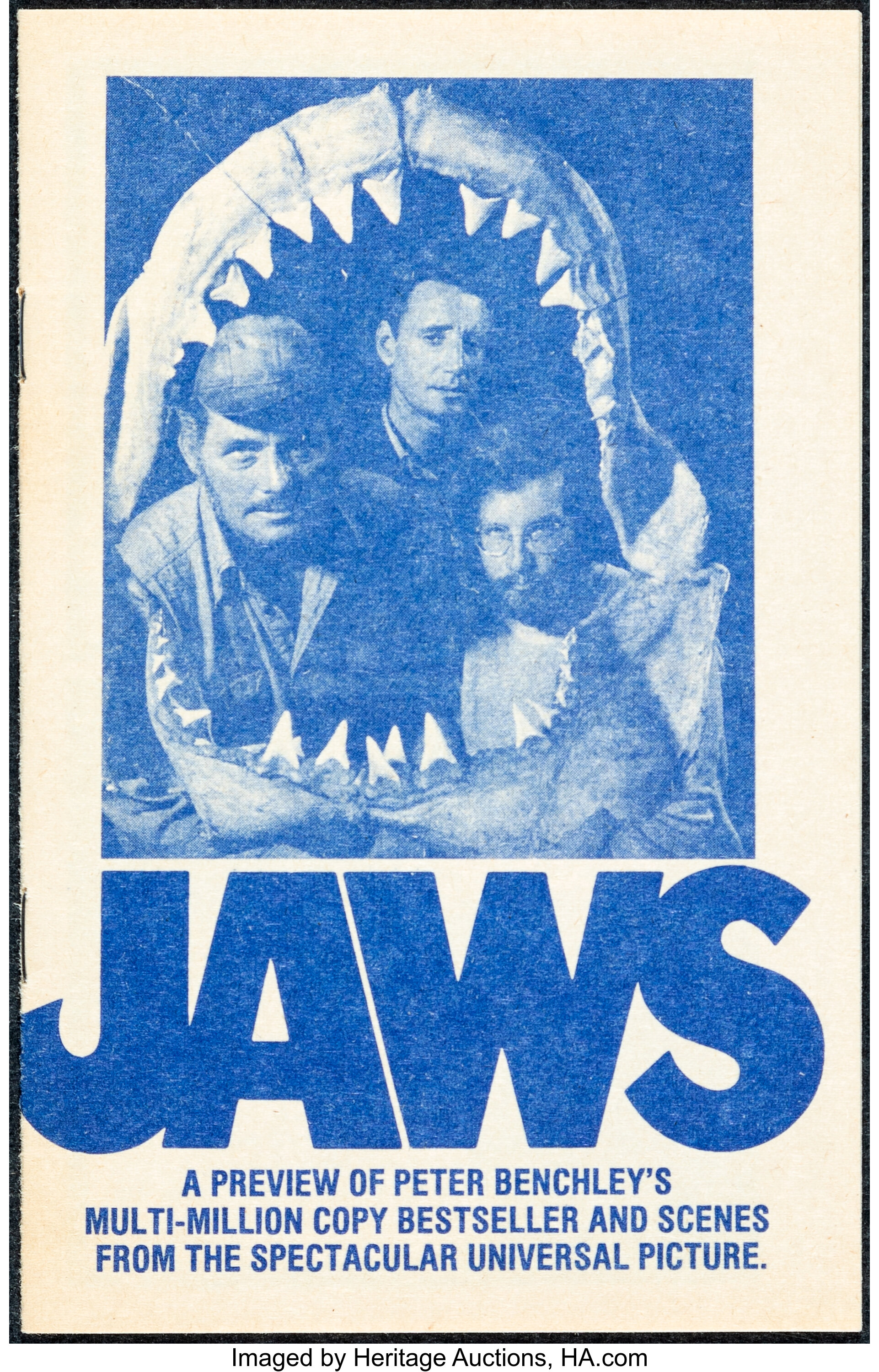 Jaws (Universal, 1975). Very Fine+. Novel Preview Booklet (16 | Lot ...