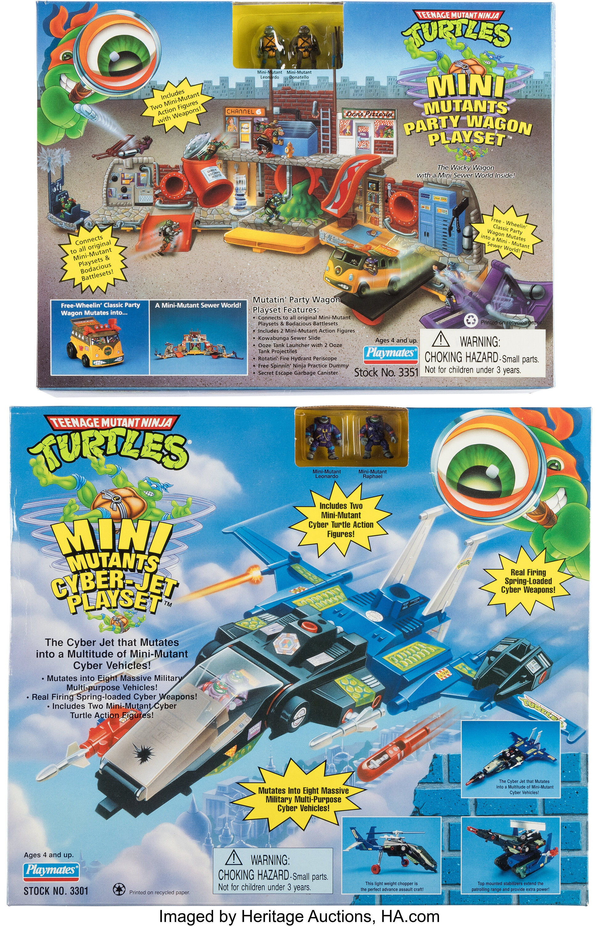 Teenage Mutant Ninja Turtles Mini Mutants Cyber-Jet and Party Wagon ...