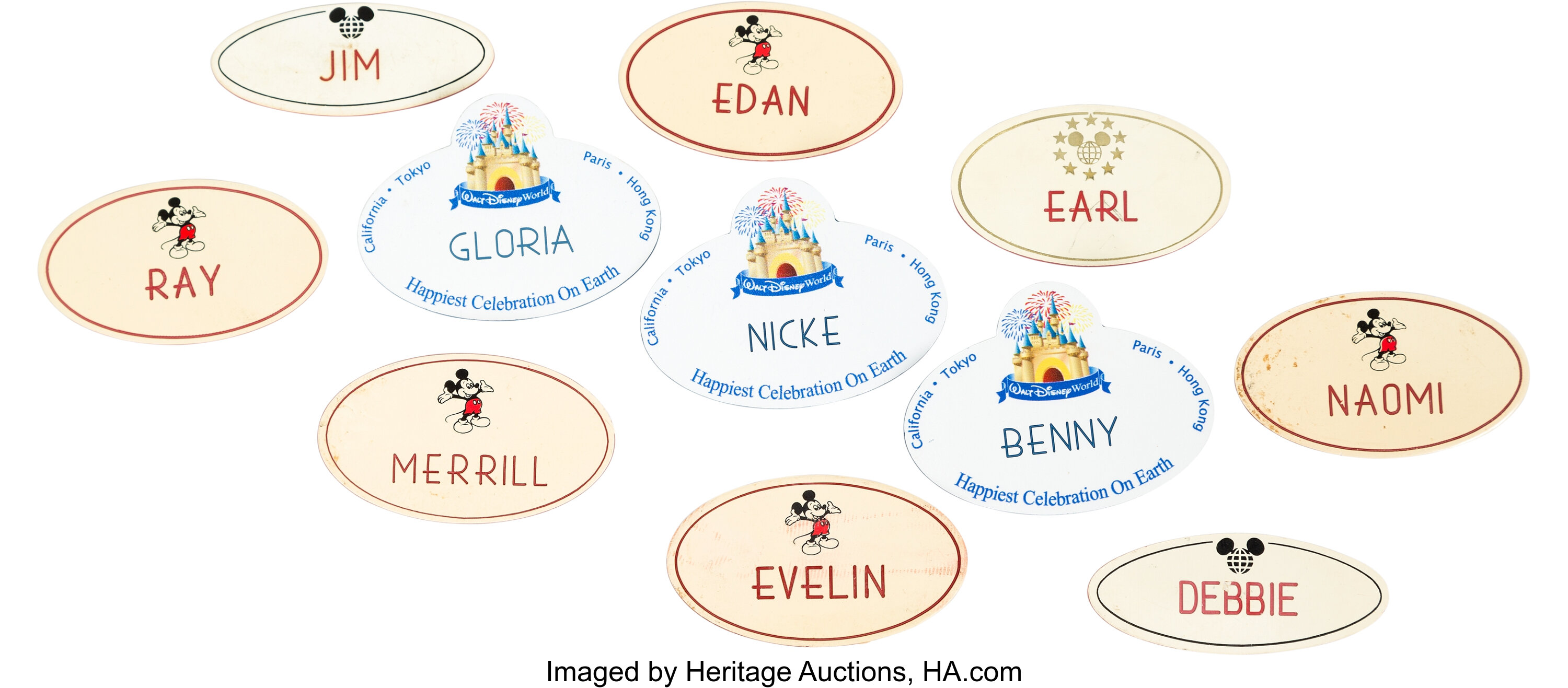 Walt Disney World - Assortment of 11 Cast Member Name Badges (Walt ...