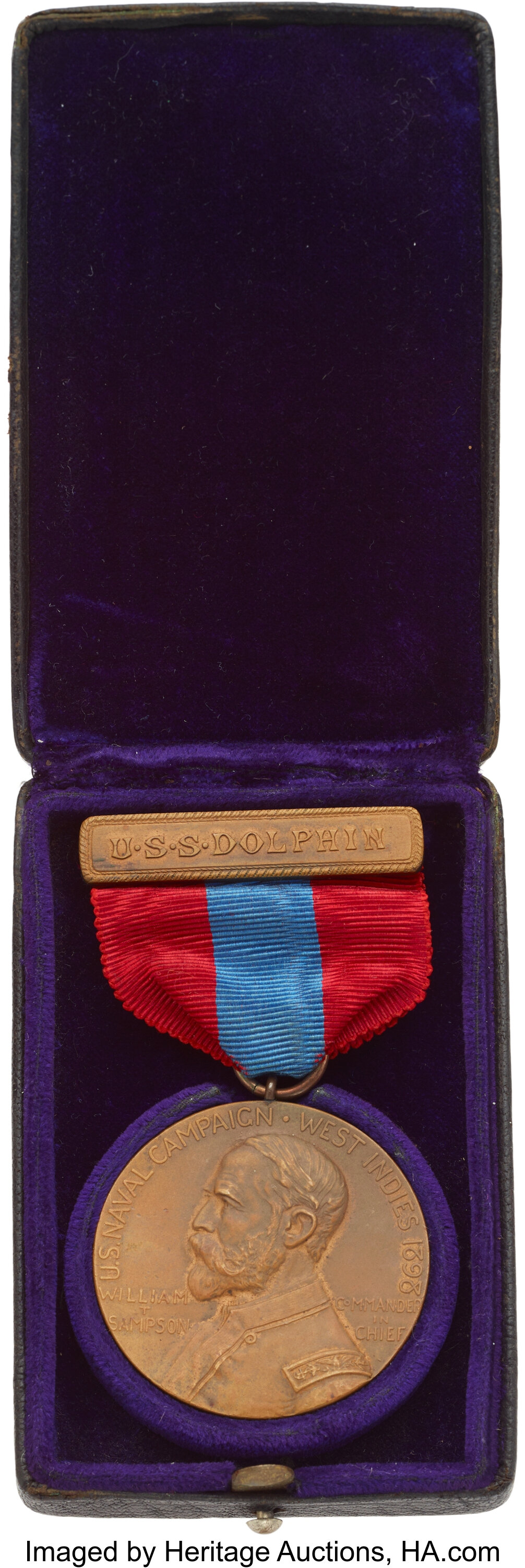 Spanish-American War: Cased West Indies Naval Campaign Medal | Lot ...
