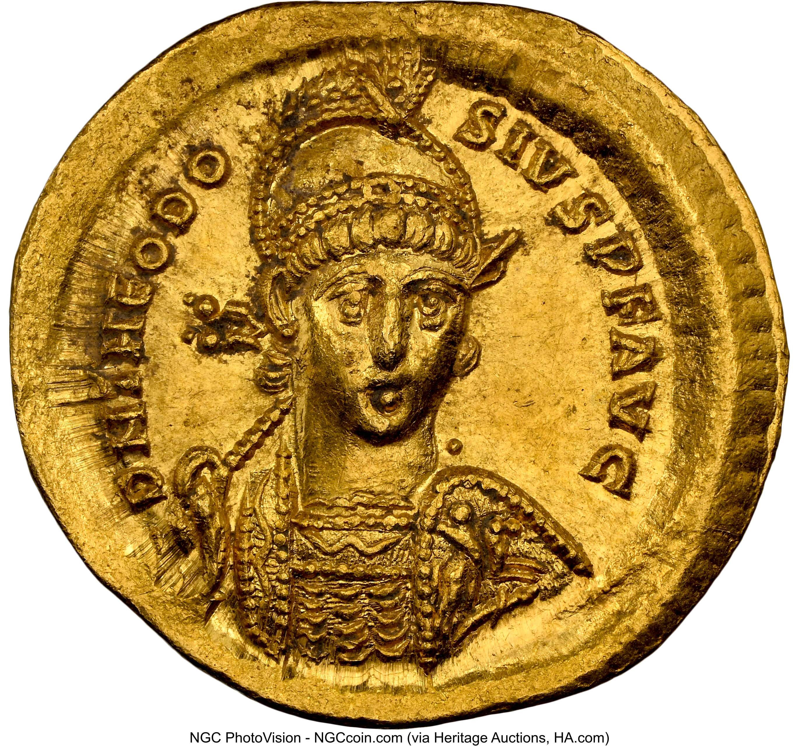 Ancients: Theodosius II, Eastern Roman Empire (AD 402-450). AV | Lot ...