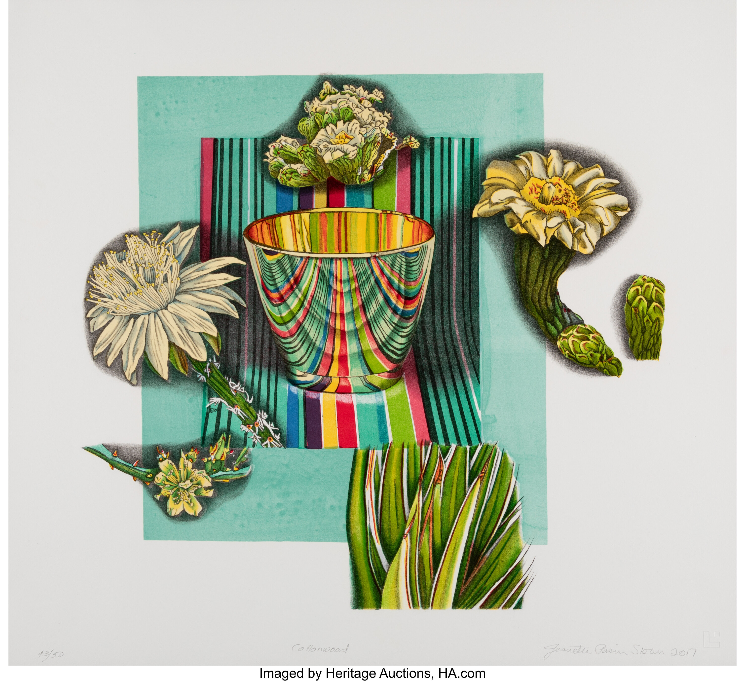 Jeanette Pasin Sloan (b. 1946). Cottonwood, 2017. Lithograph in | Lot ...