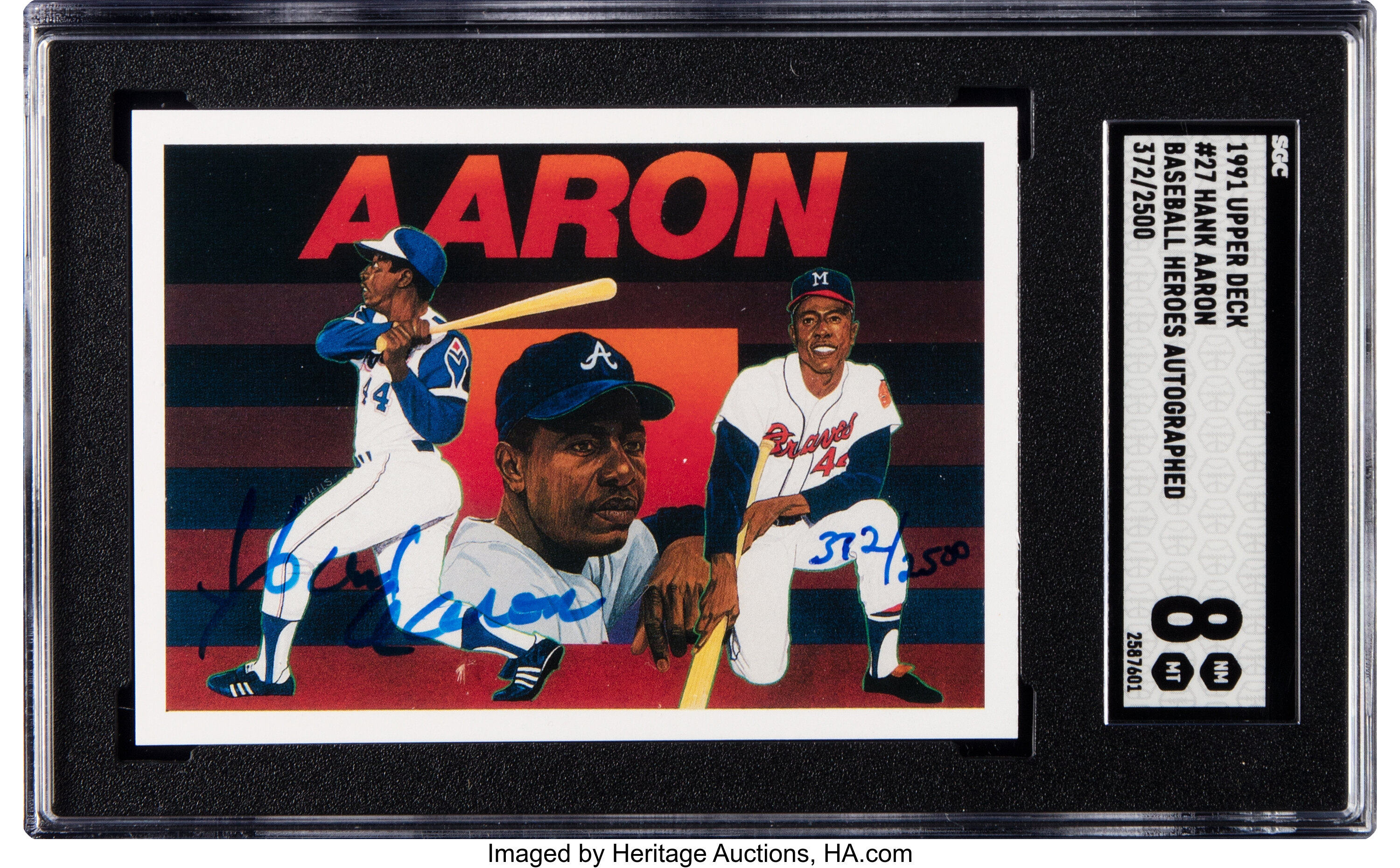 1991 Upper Deck Hank Aaron (Baseball Heroes-Autograph) #27 SGC | Lot ...