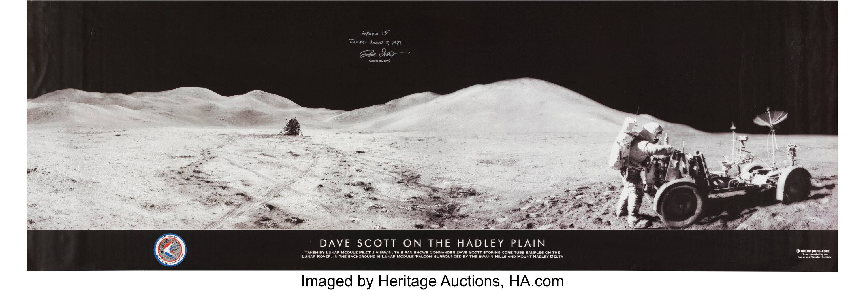 Apollo 15: "Dave Scott On The Hadley Plain" Moonpans Print Signed | Lot ...