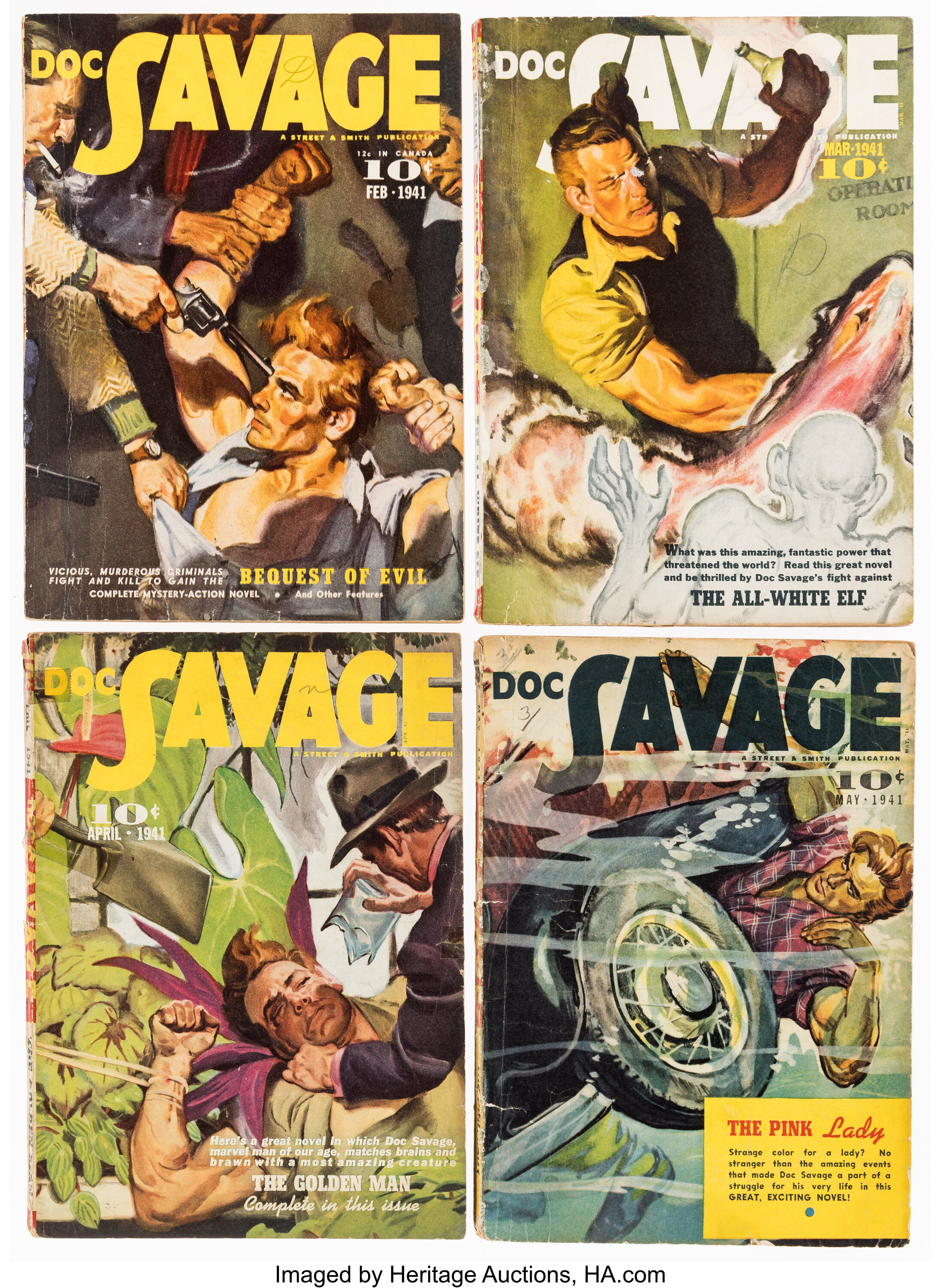 Doc Savage Group of 4 (Street & Smith, 1941) Condition: Average | Lot ...
